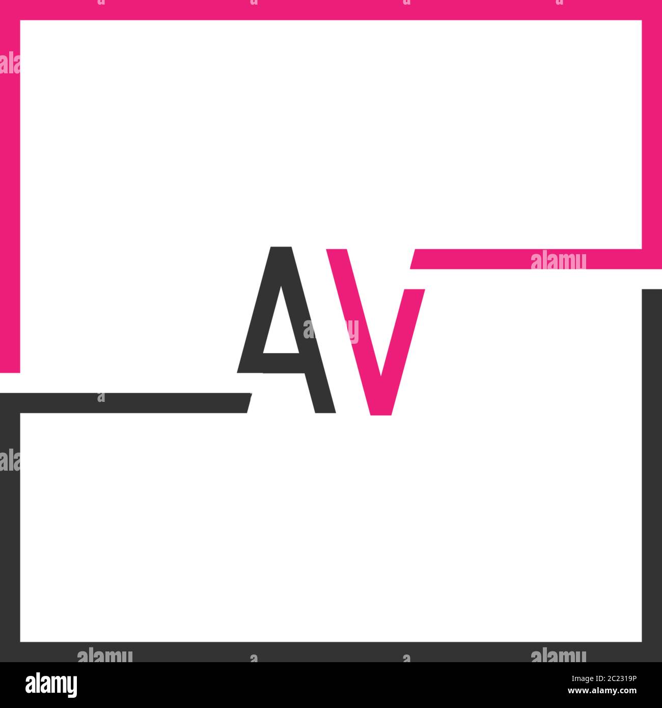 AV logo letter design concept in black and pink color Stock Vector ...