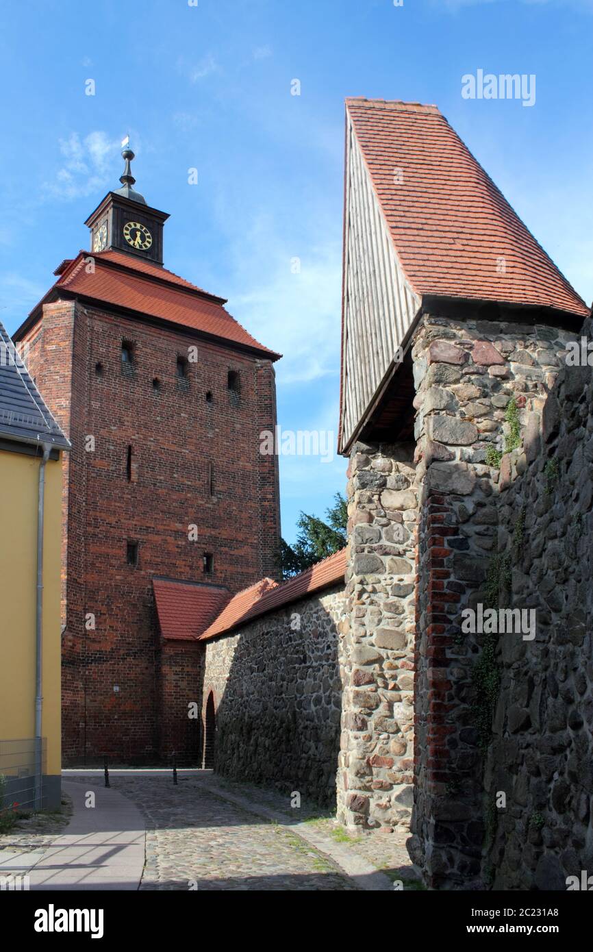 City wall with stone gate Stock Photo - Alamy