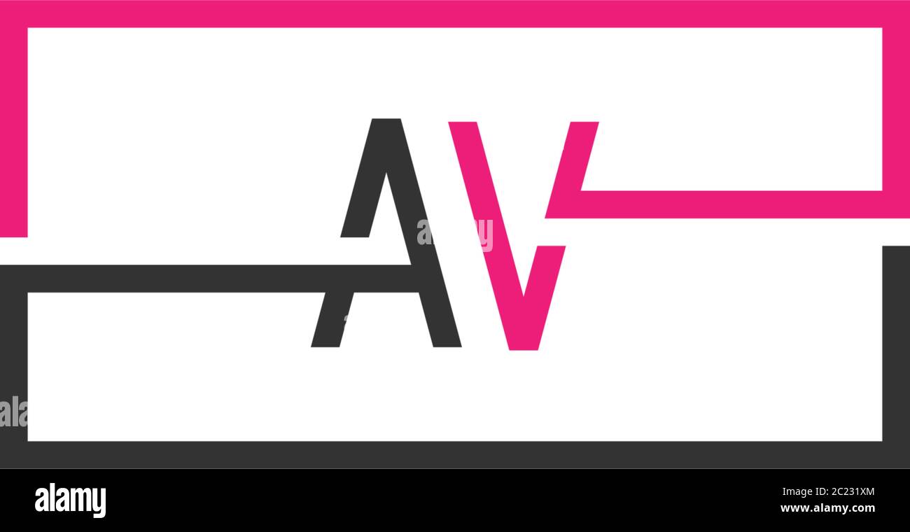 AV logo letter design concept in black and pink color Stock Vector ...
