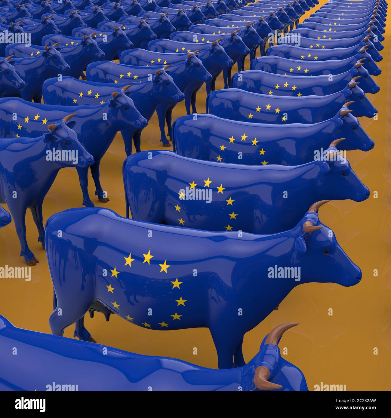 Cow concept - 3D Illustration Stock Photo - Alamy