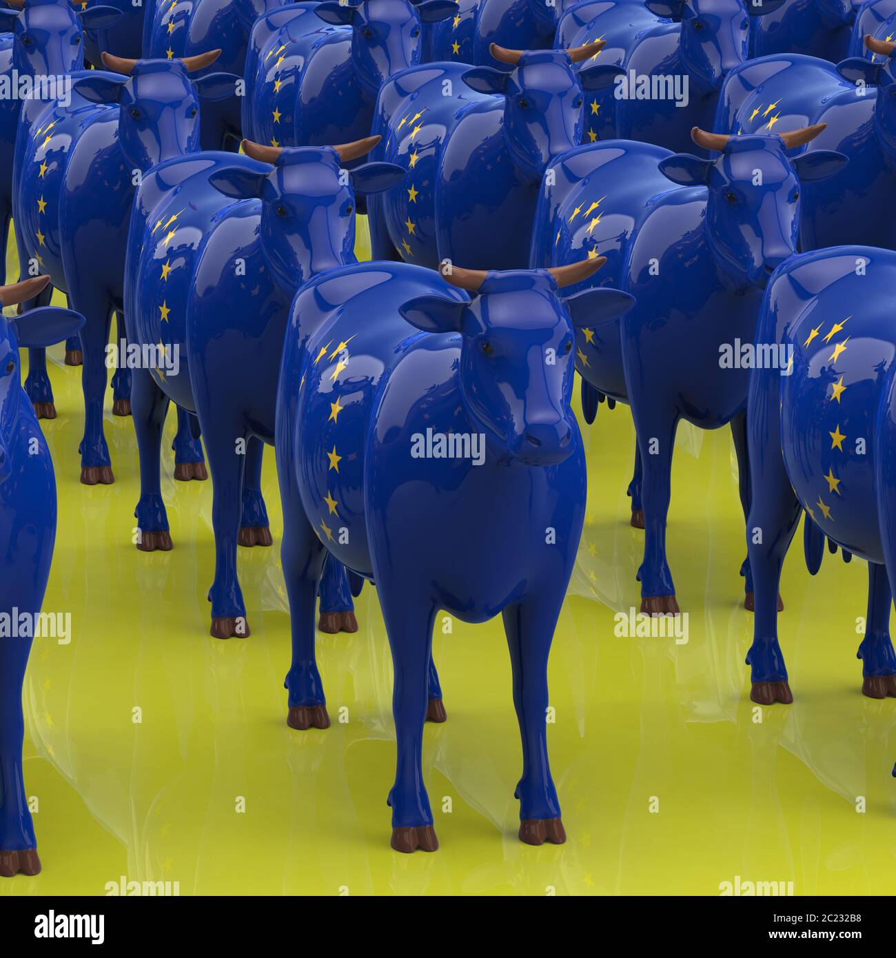 Cow concept - 3D Illustration Stock Photo - Alamy