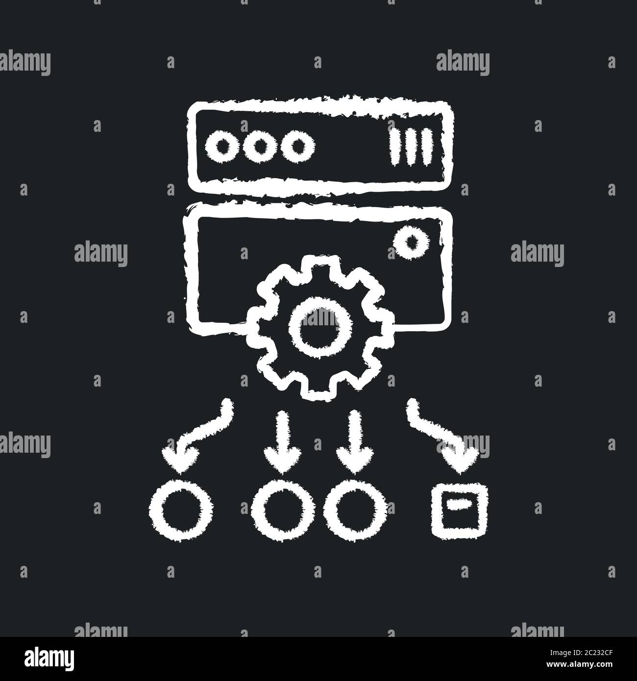 Load balancing chalk white icon on black background Stock Vector Image ...