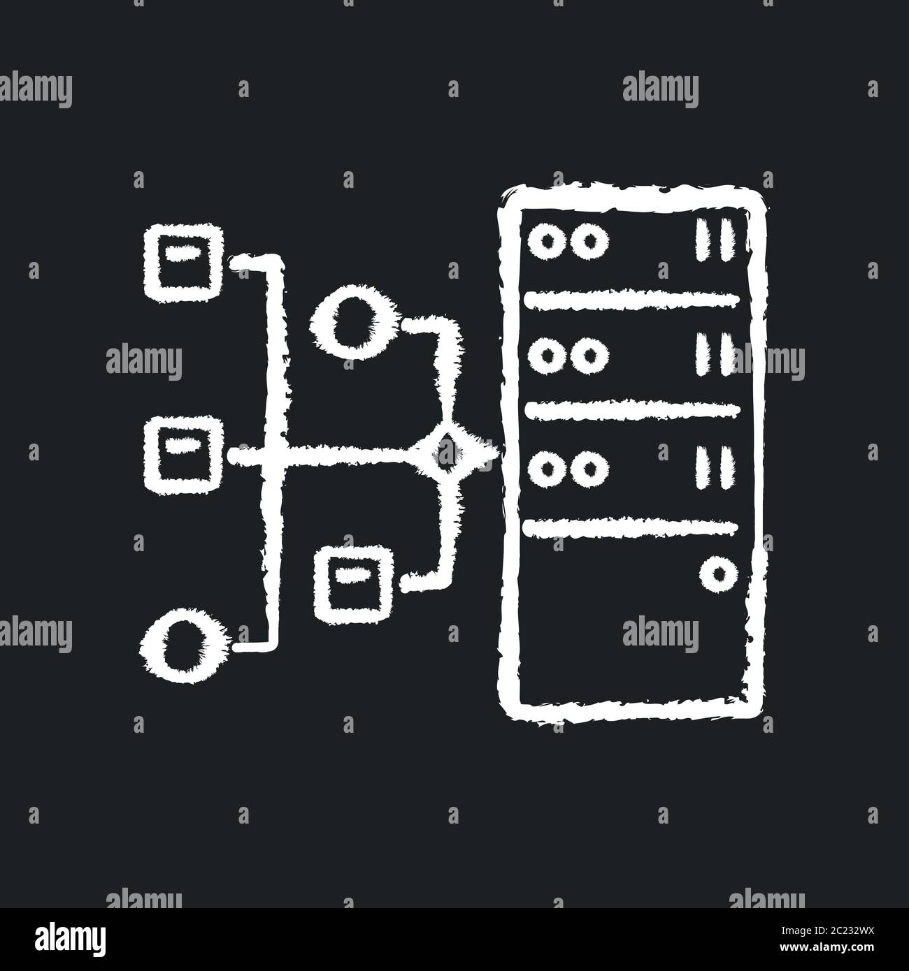 Resource server chalk white icon on black background Stock Vector Image ...