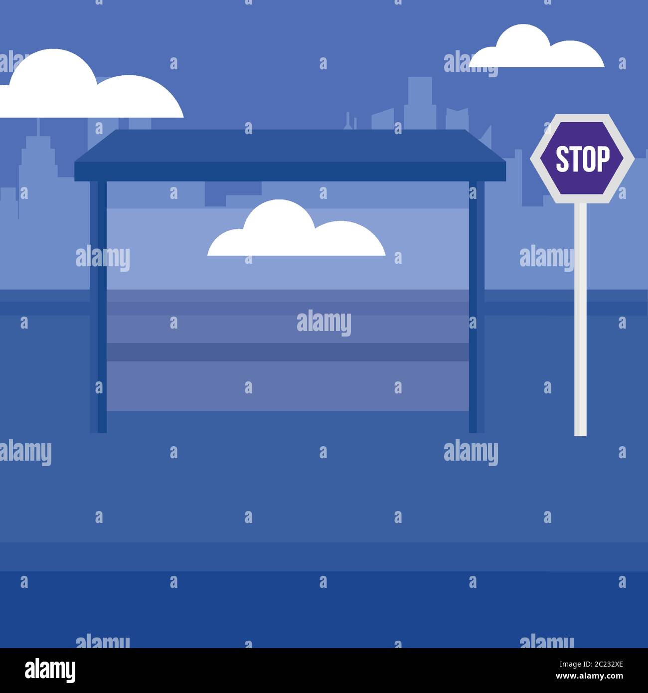 Bus stop in the city design, Transportation travel trip and urban theme ...