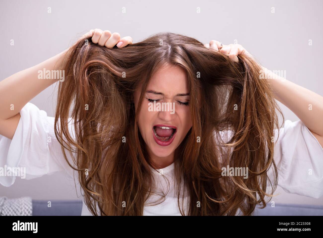 Closeup angry young woman yelling hi-res stock photography and images ...