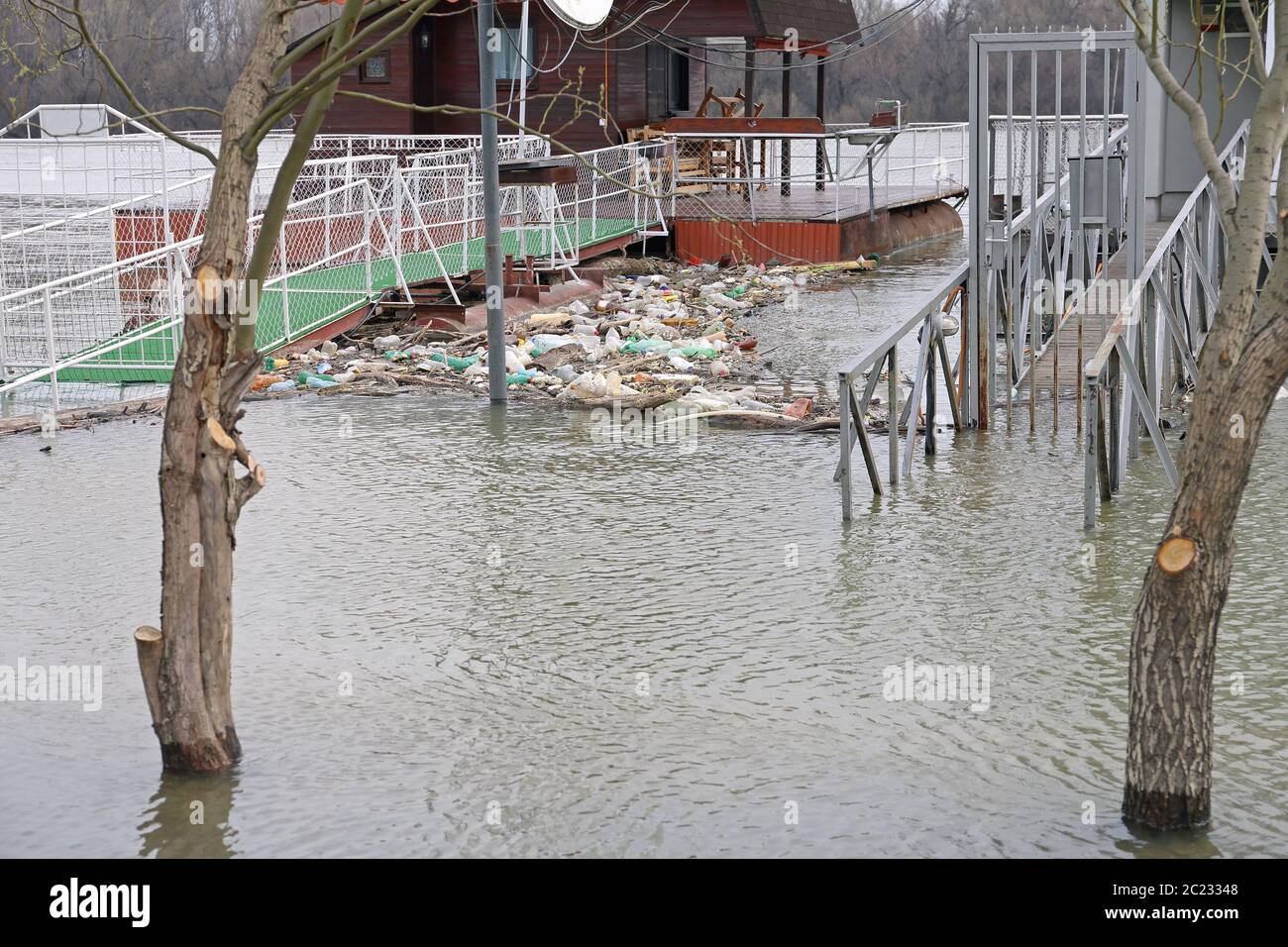 Big Floods at River Danube Bad Weather Stock Photo - Alamy