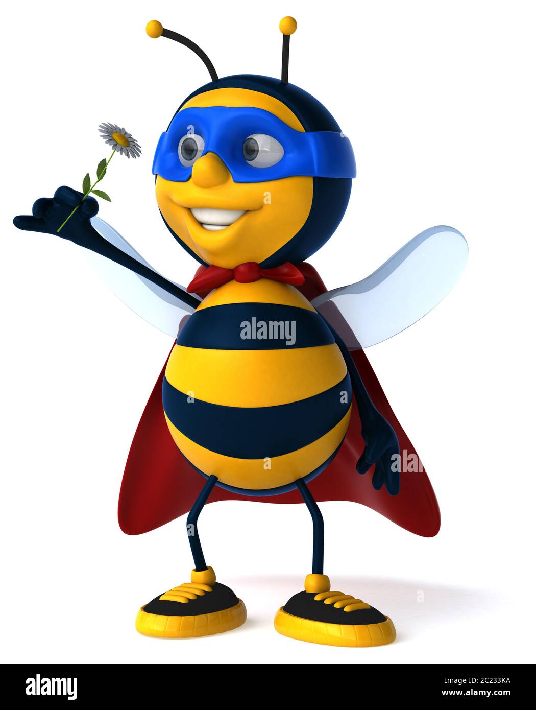 Fun bee - 3D Illustration Stock Photo - Alamy