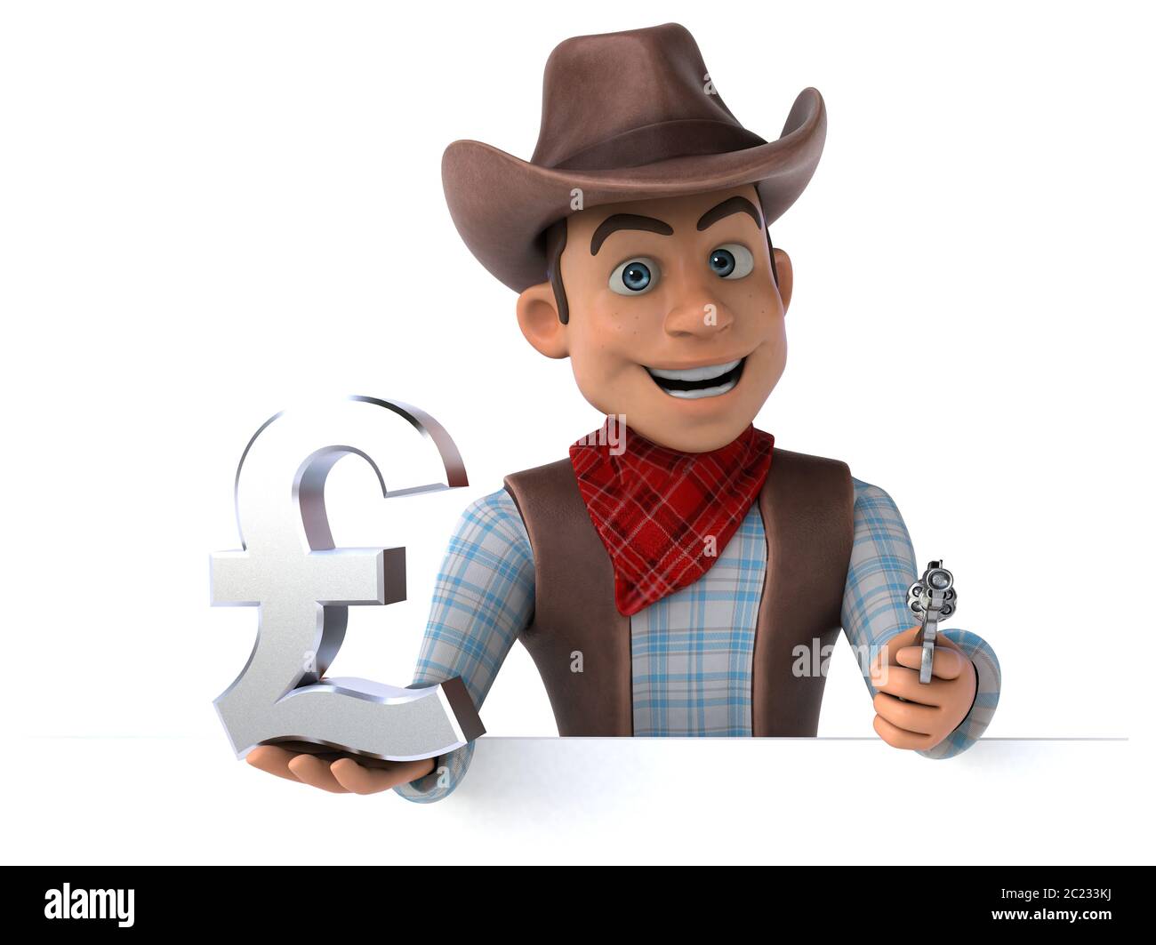 Fun Cowboy - 3D Illustration Stock Photo - Alamy