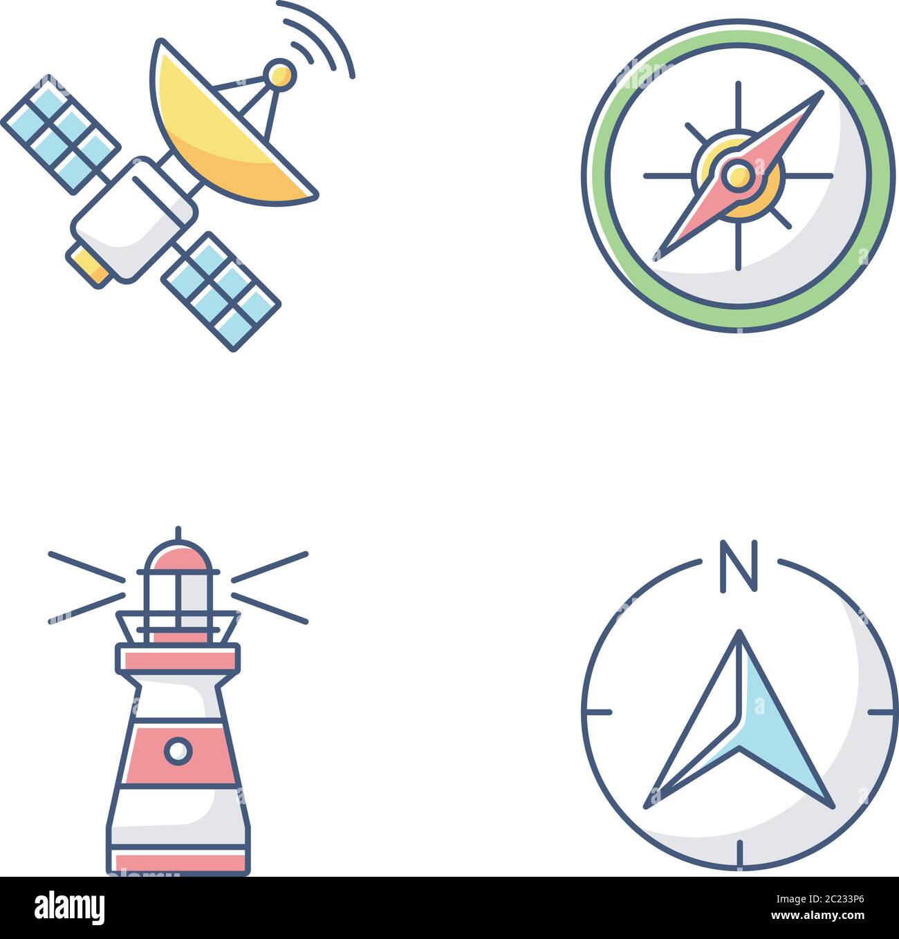 Navigation RGB color icons set Stock Vector Image & Art - Alamy