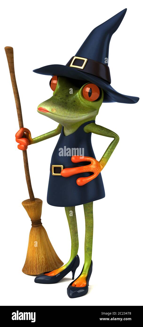 Witch frog - 3D Illustration Stock Photo - Alamy