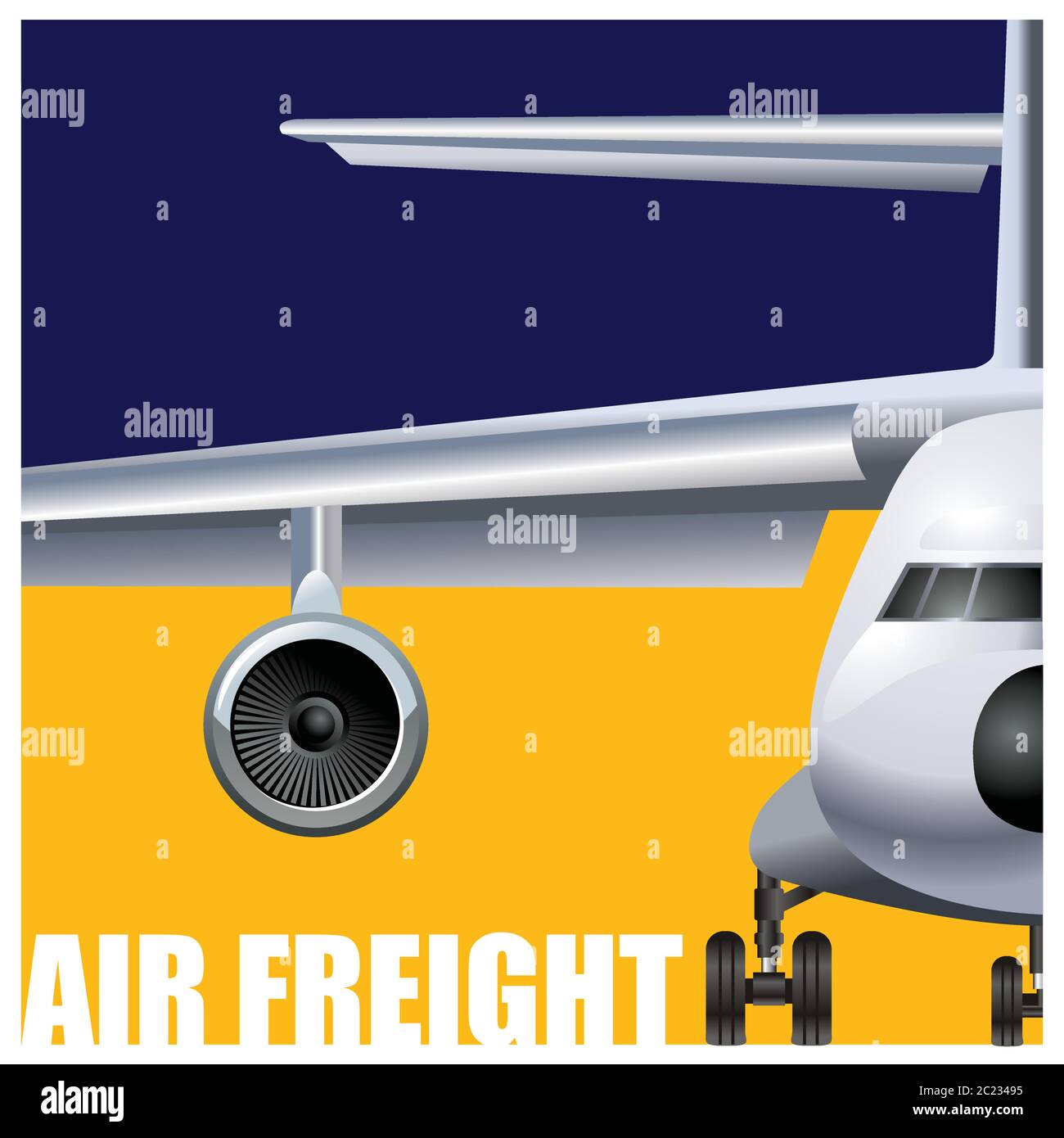 Vector illustration on the theme of cargo air transportation. stylized ...