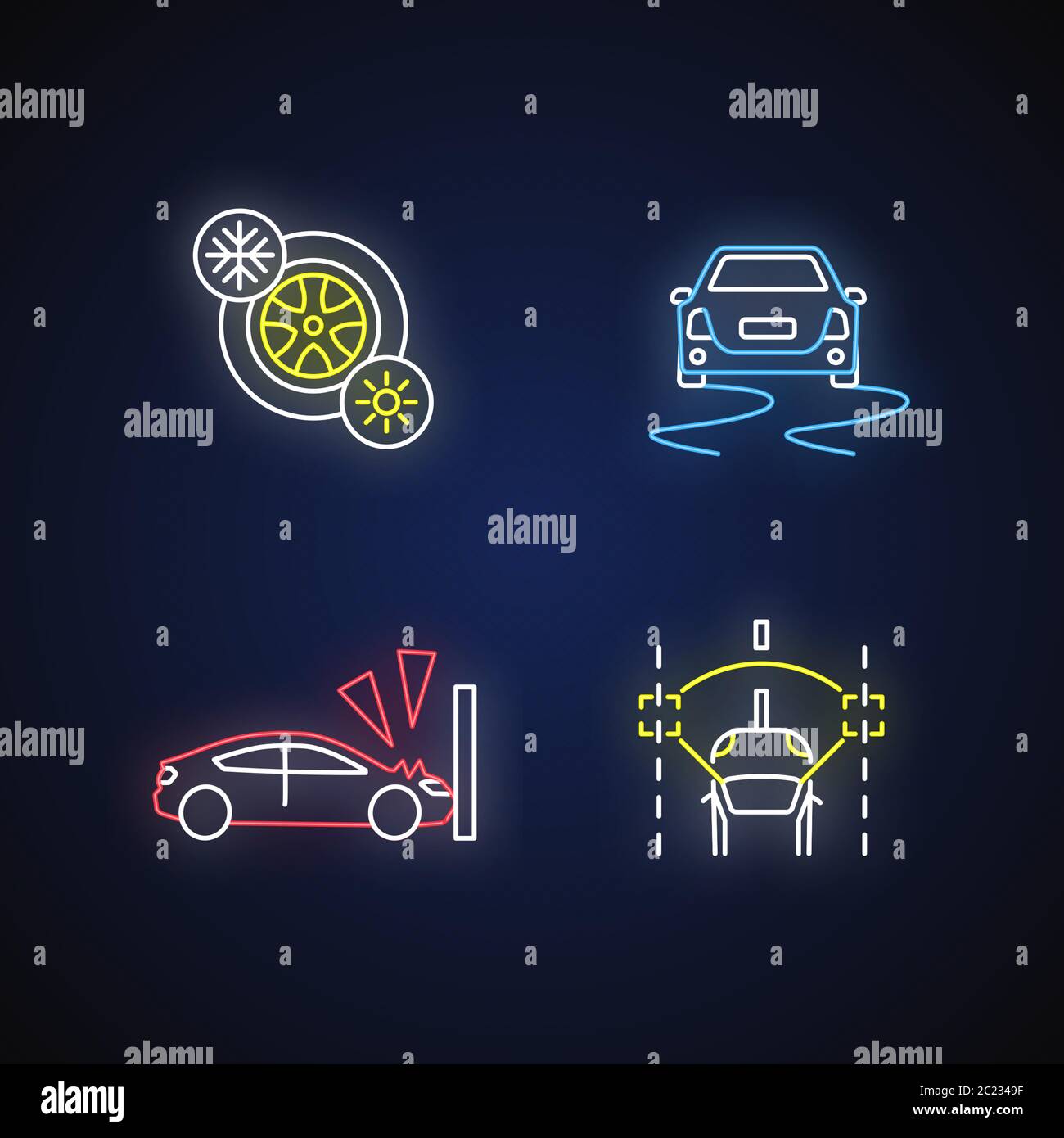 Neon car Stock Vector Images - Alamy