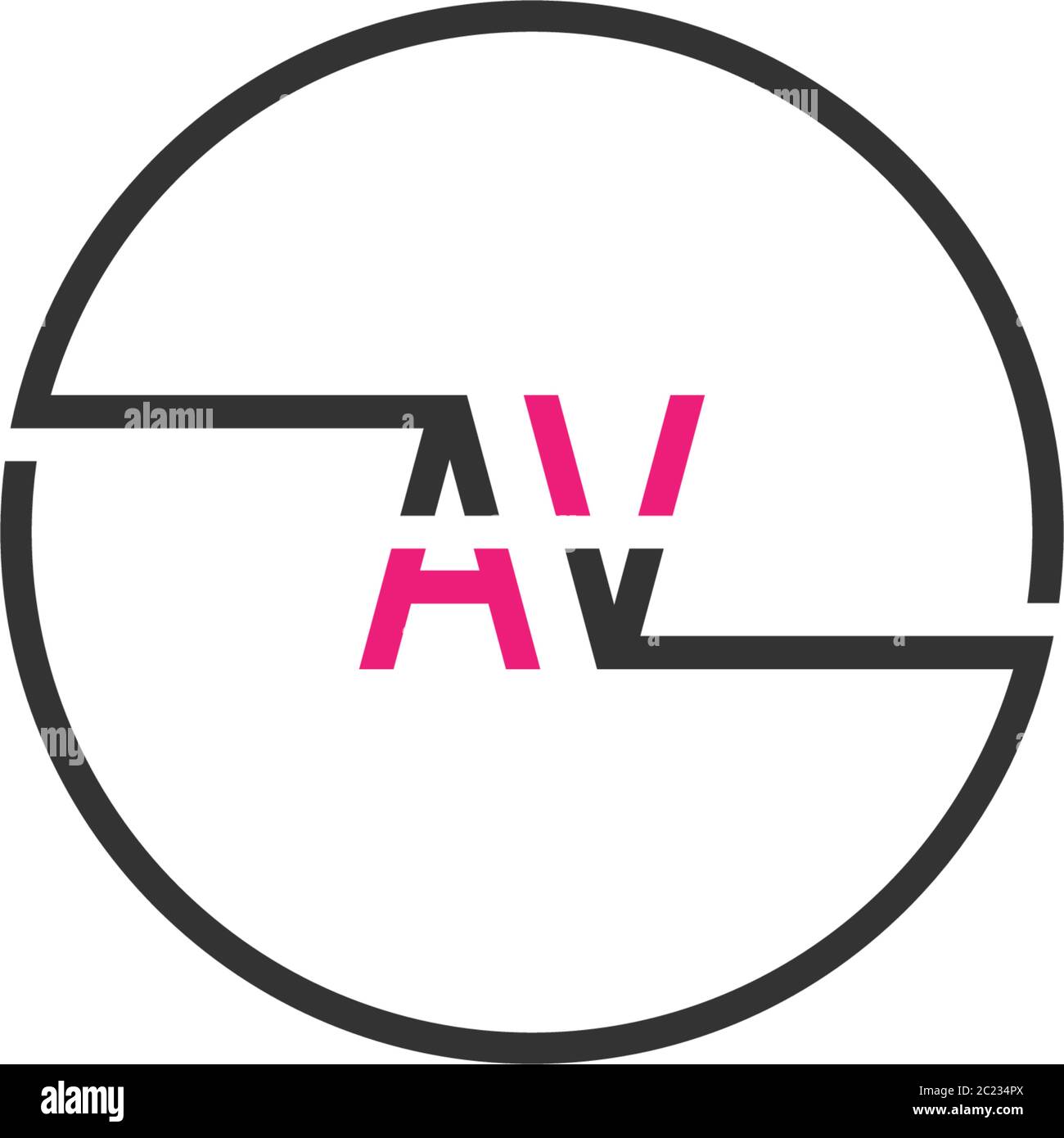 AV logo letter design concept in black and pink color Stock Vector ...
