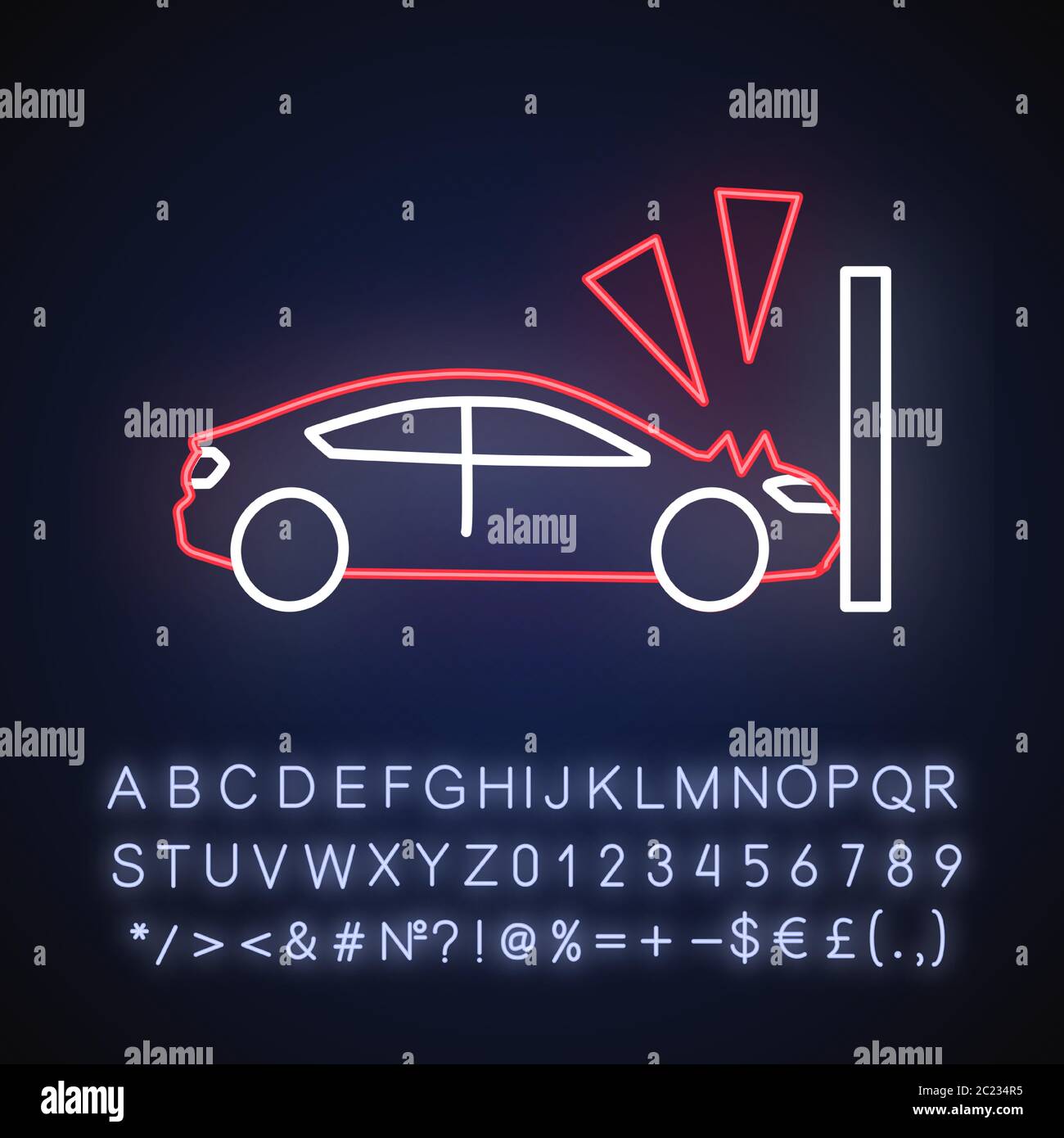 Crash test neon light icon Stock Vector Image & Art - Alamy