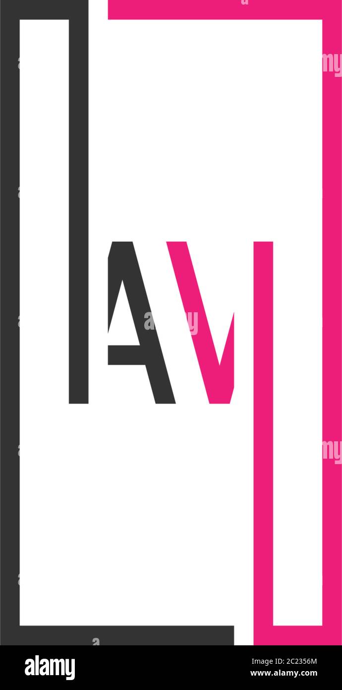 AV logo letter design concept in black and pink color Stock Vector ...