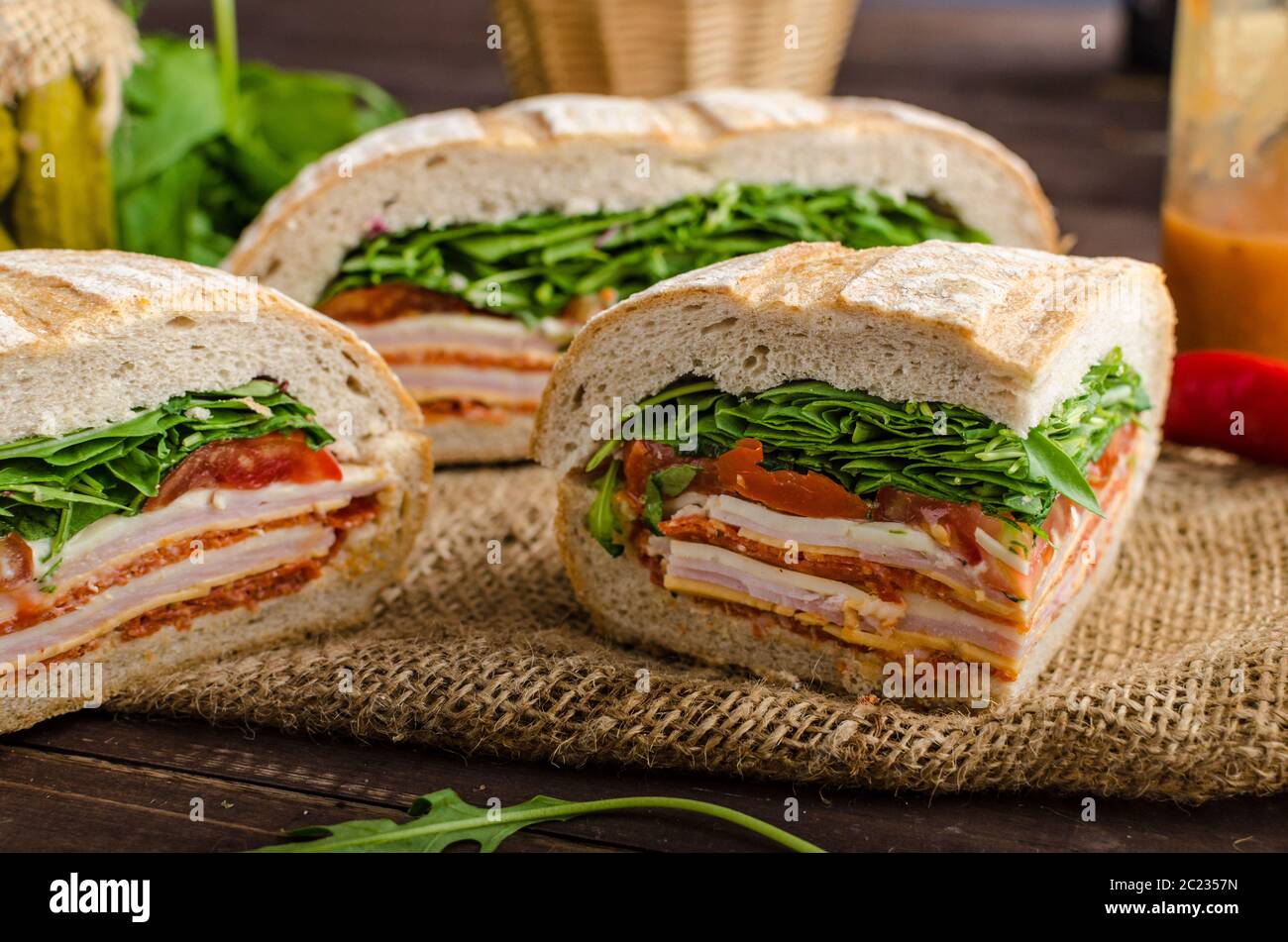 Italian Pressed Sandwich - full of tasty. Italian ham and cheese ...