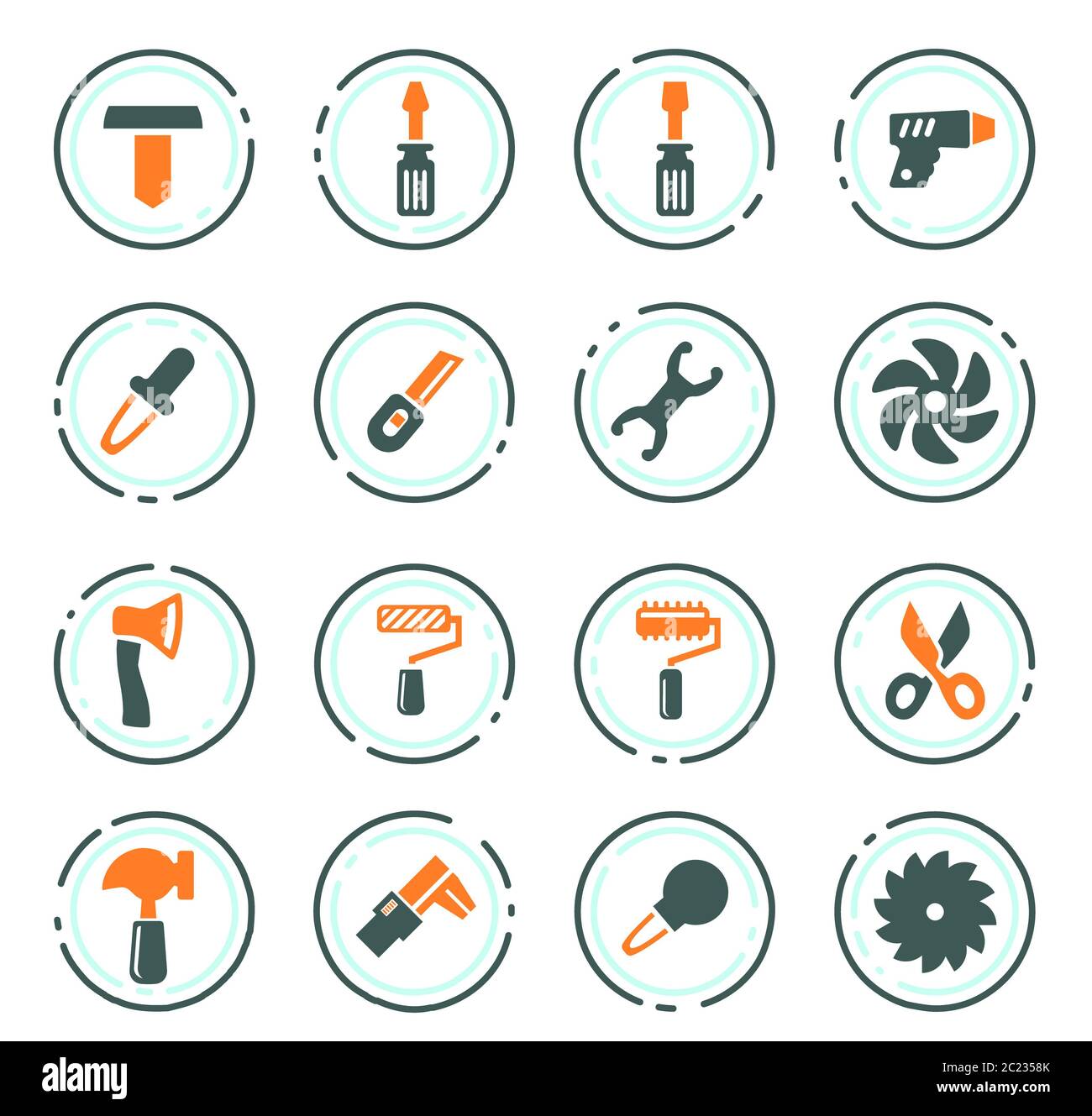 Work tools easy color vector icons for user interface design Stock ...