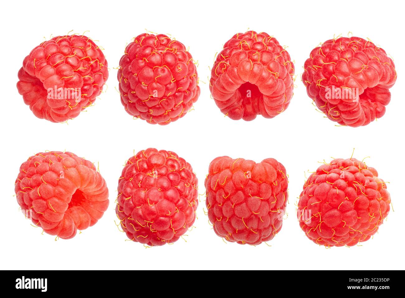 Raspberries (Rubus idaeus fruits), isolated, a set of Stock Photo - Alamy
