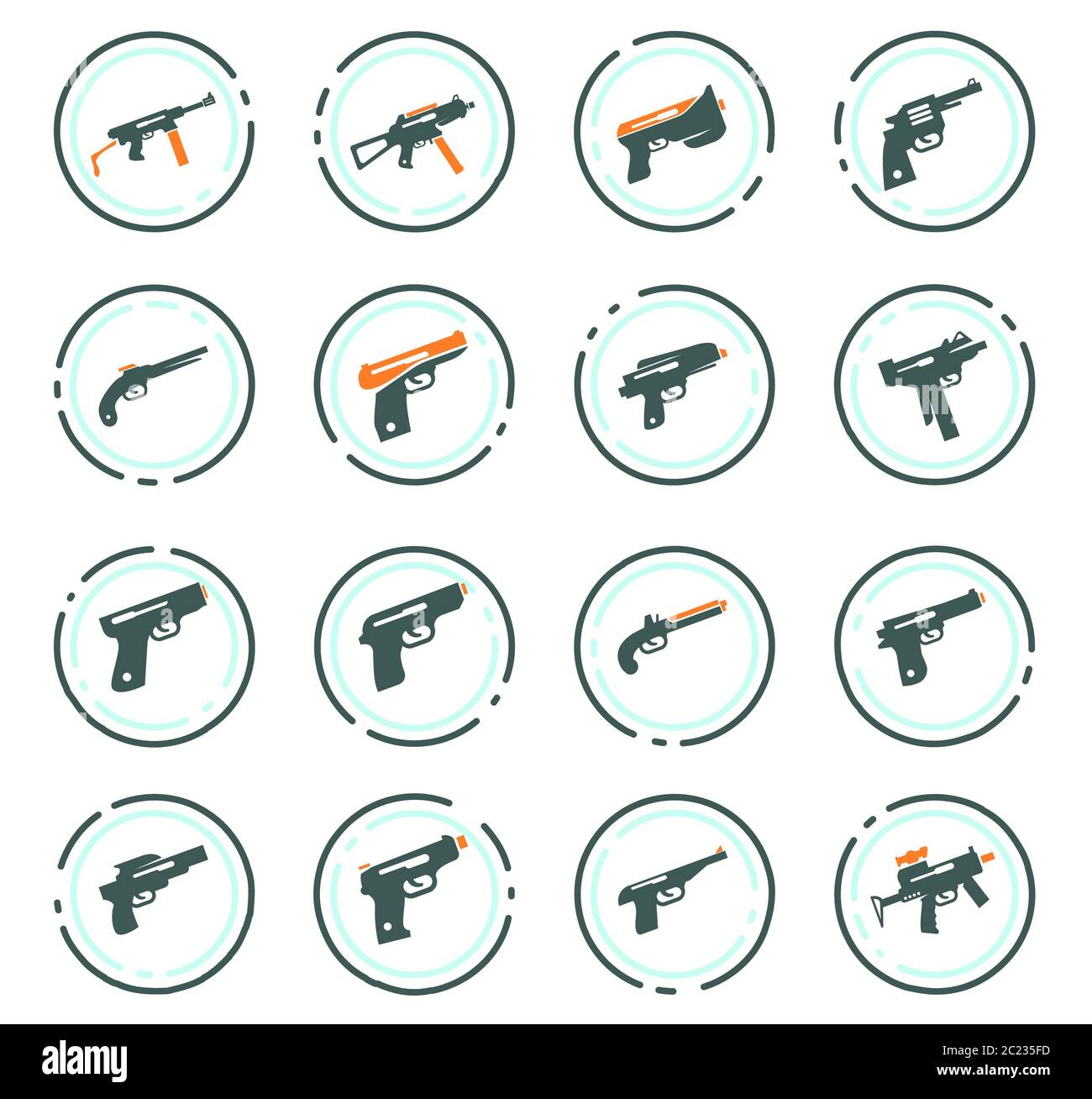 Hand weapons icon set for web sites and user interface Stock Photo - Alamy