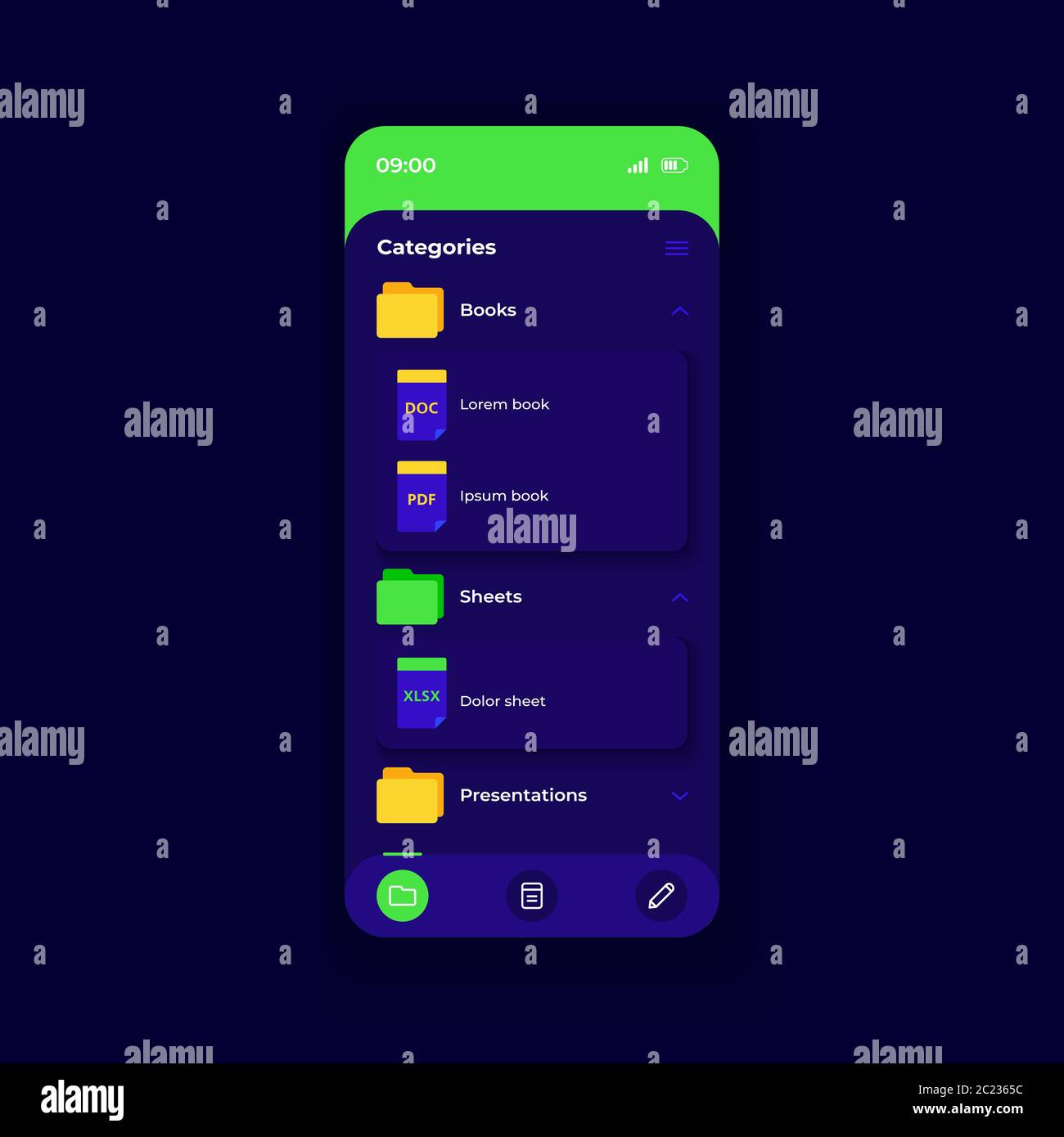 Catalog access smartphone interface vector template Stock Vector Image ...