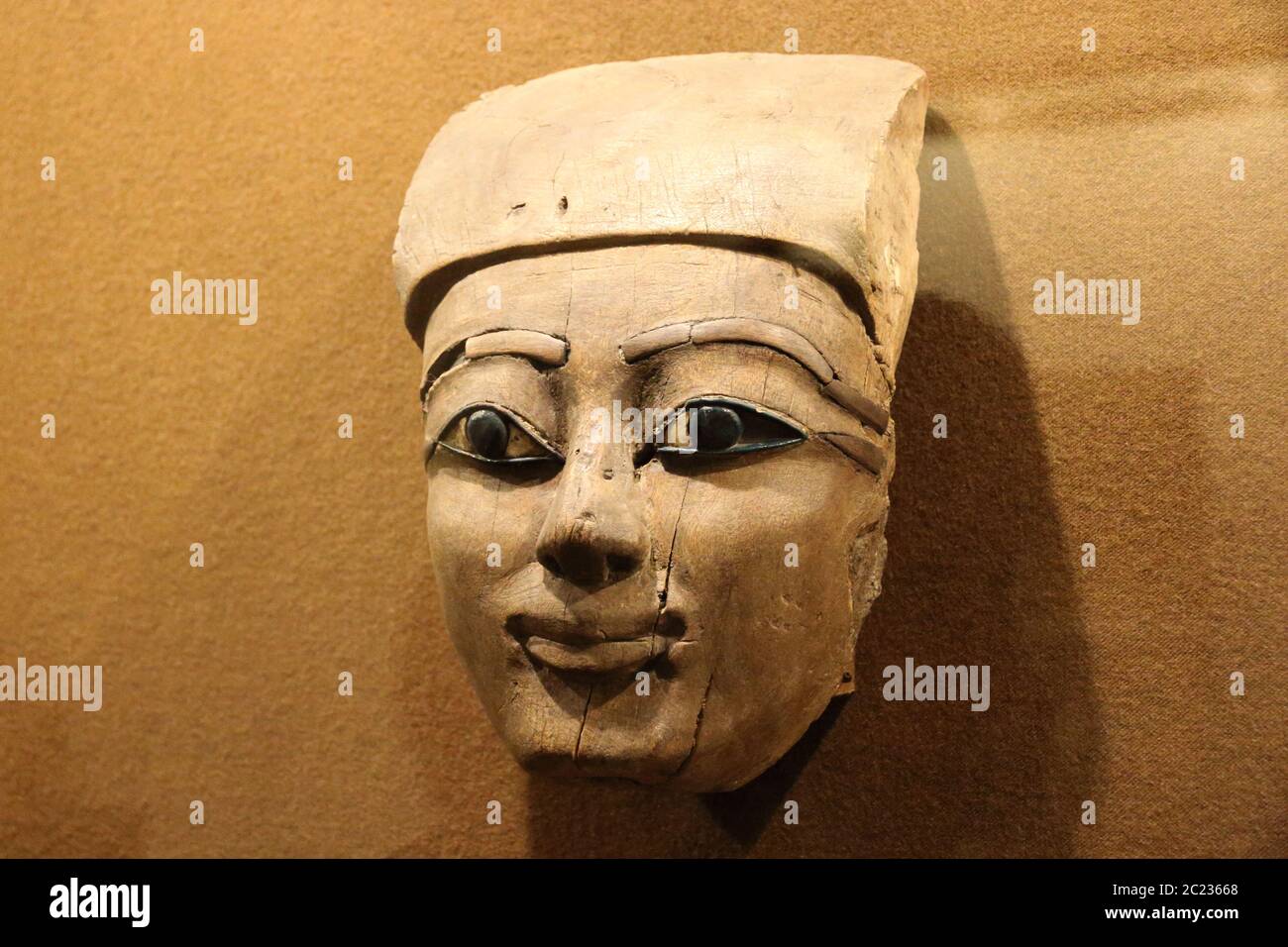 St. Petersburg, Russia - SEPT 13,2016: An ancient wooden pharaoh face ...