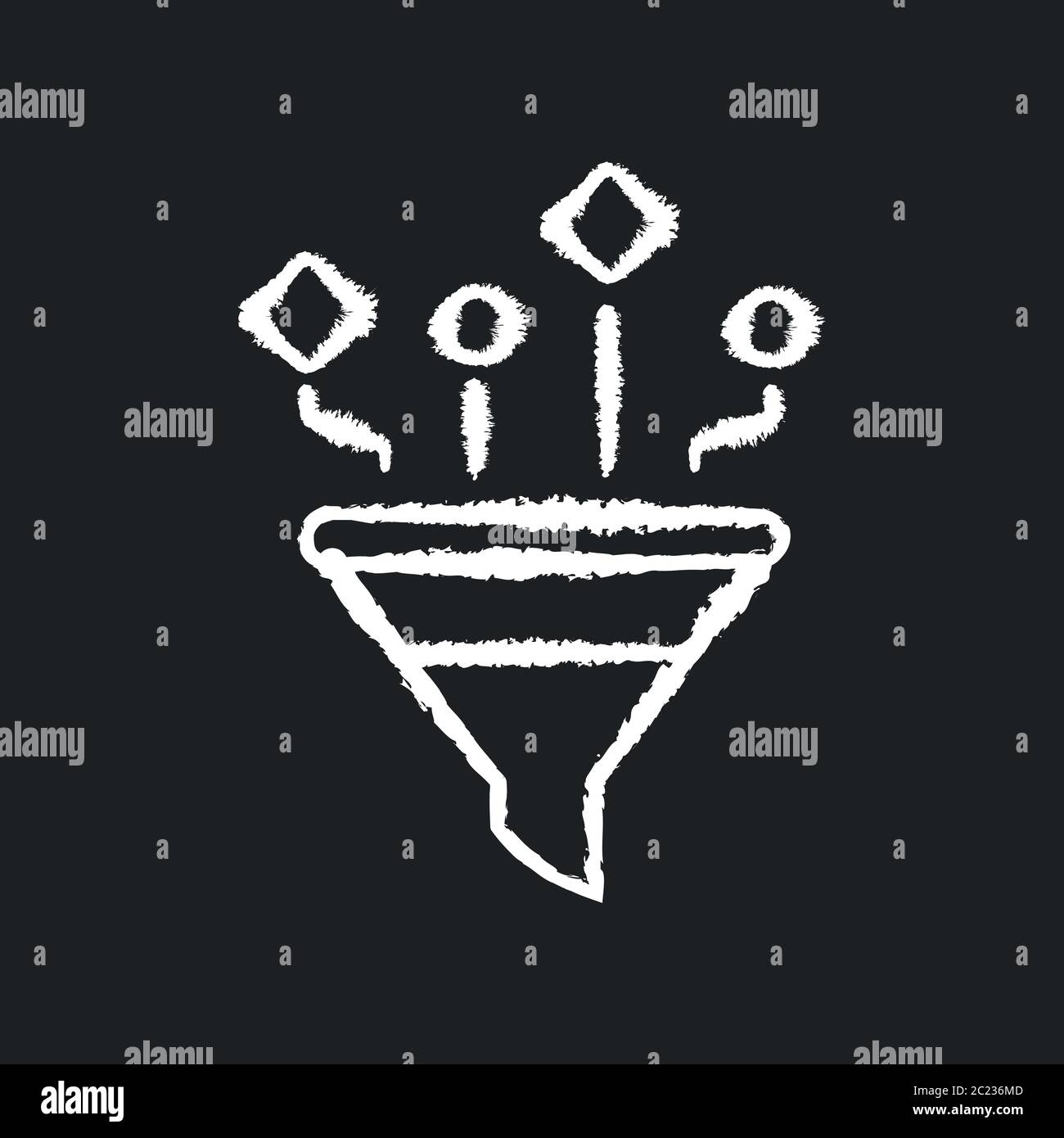Content filtering chalk white icon on black background Stock Vector ...