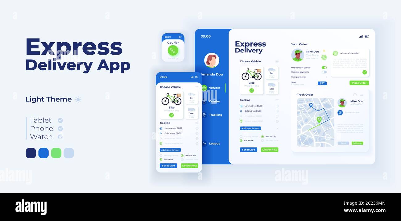 Express delivery app screen vector adaptive design template Stock Vector Image & Art - Alamy