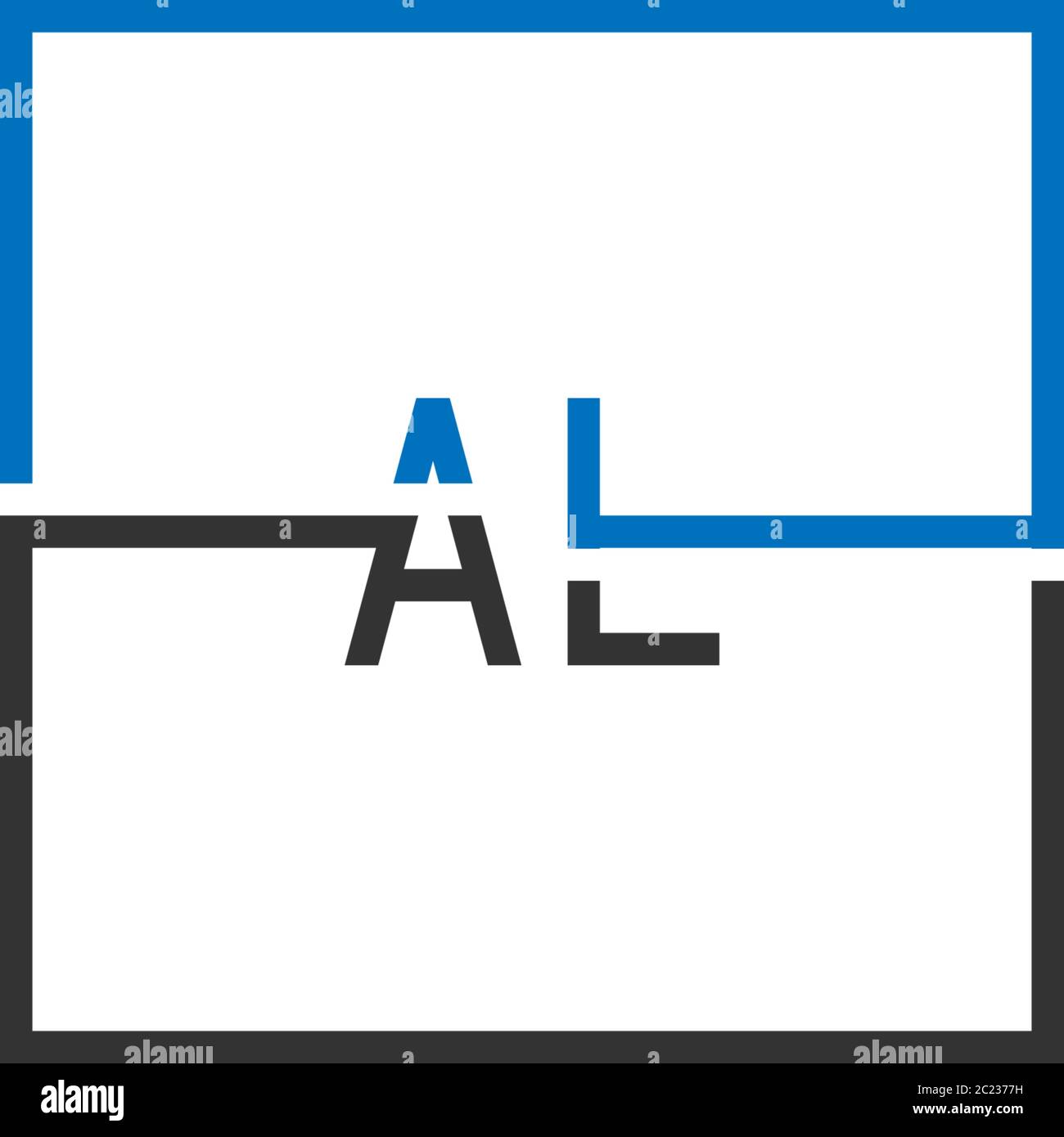 AL logo letter design concept in black and blue color Stock Vector ...