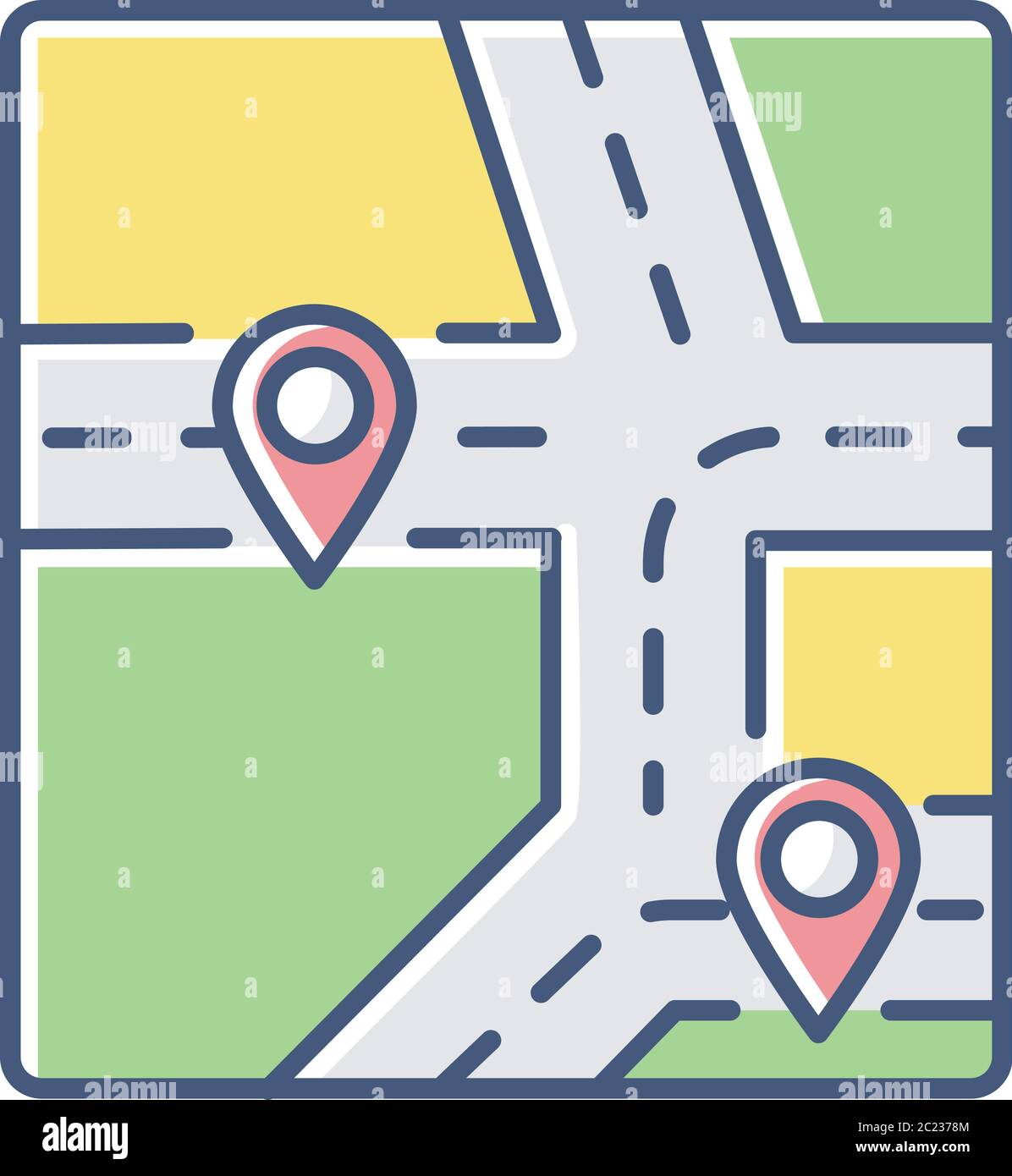 GPS map RGB color icon Stock Vector Image & Art - Alamy