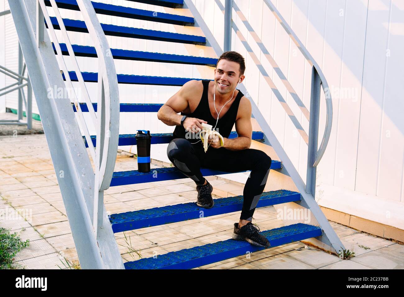 Man eating stairs hi-res stock photography and images - Alamy