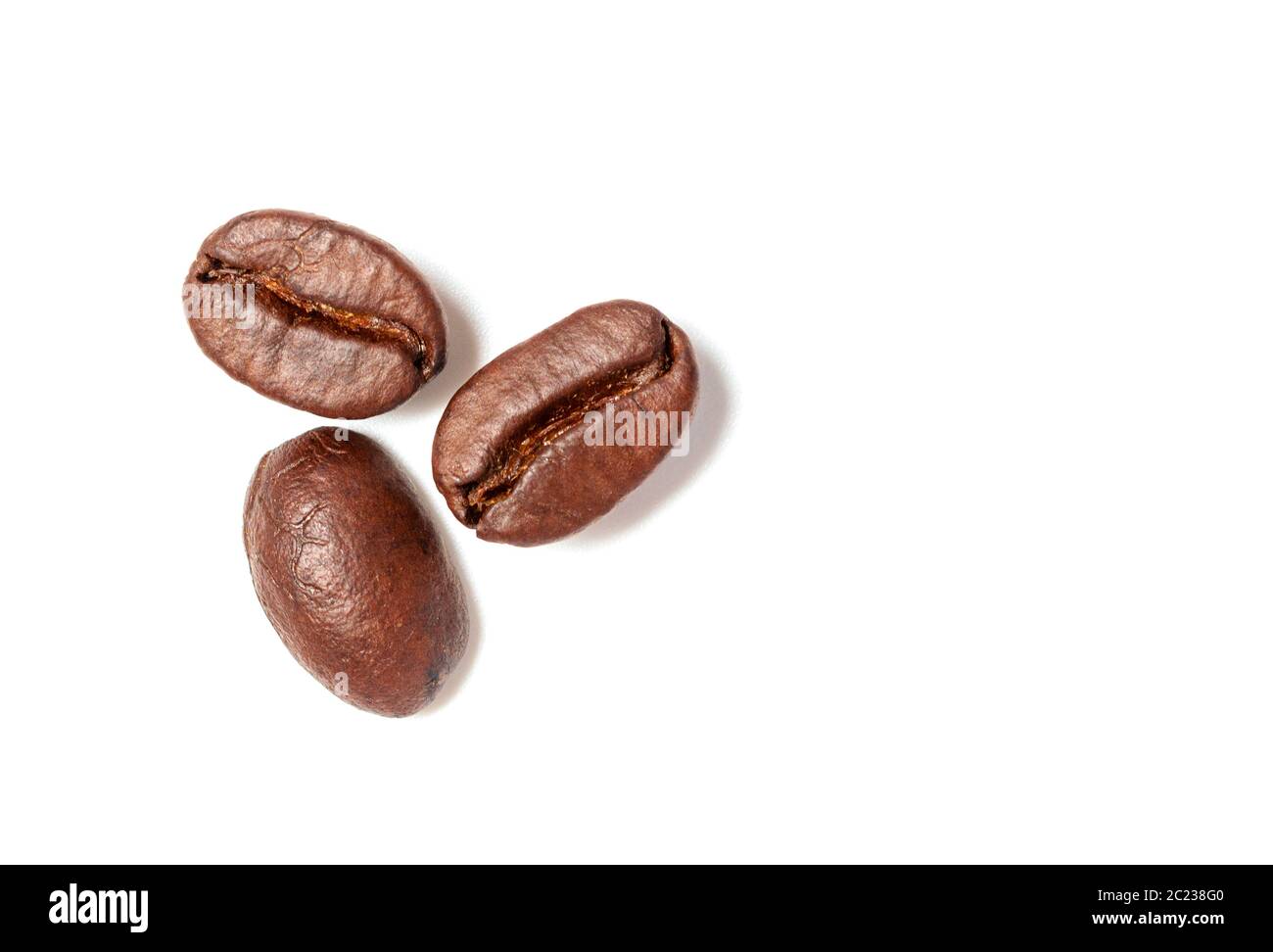 A spread coffee beans isolated on white background and copy space Stock ...