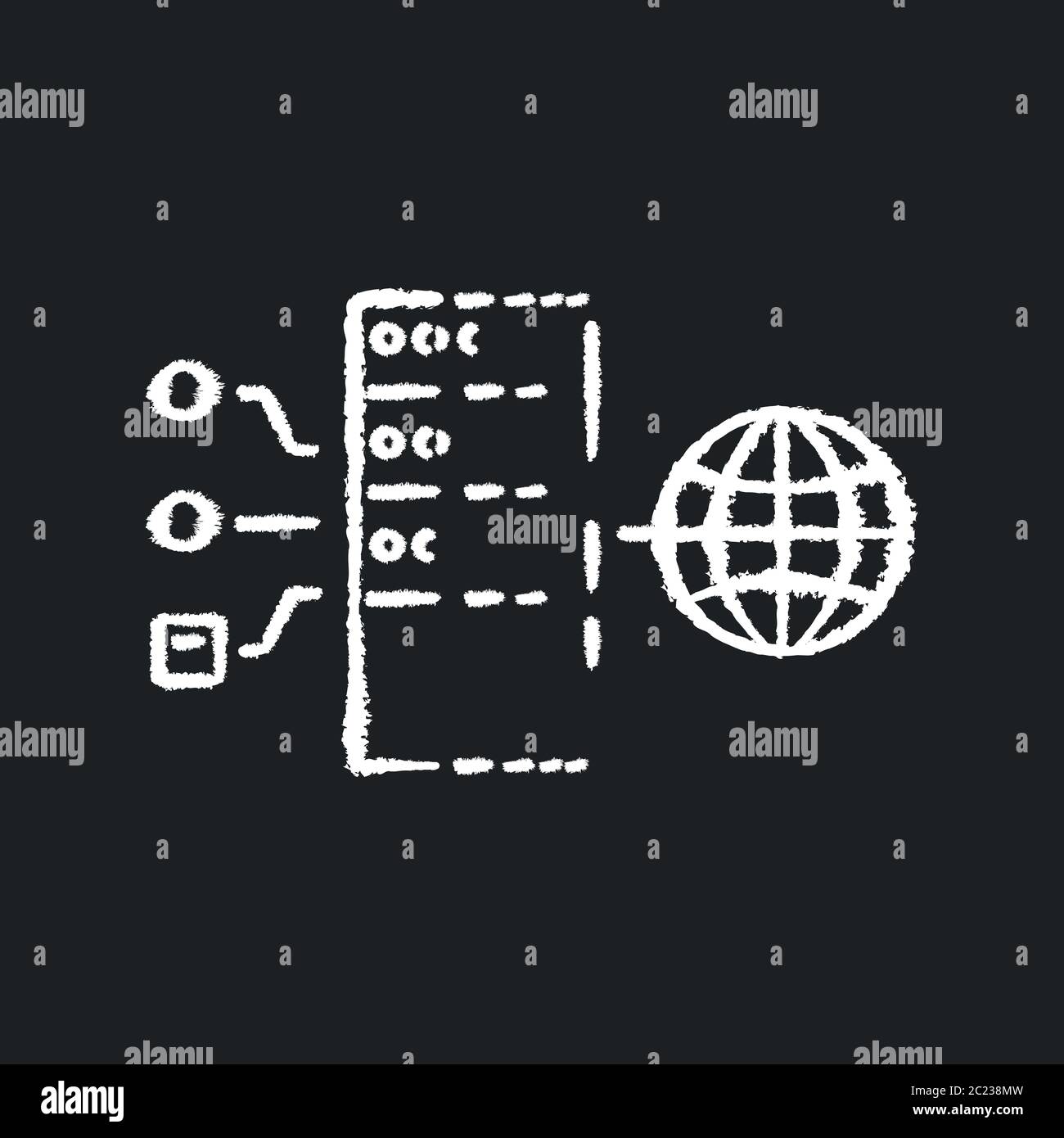 Transparent proxy chalk white icon on black background Stock Vector ...