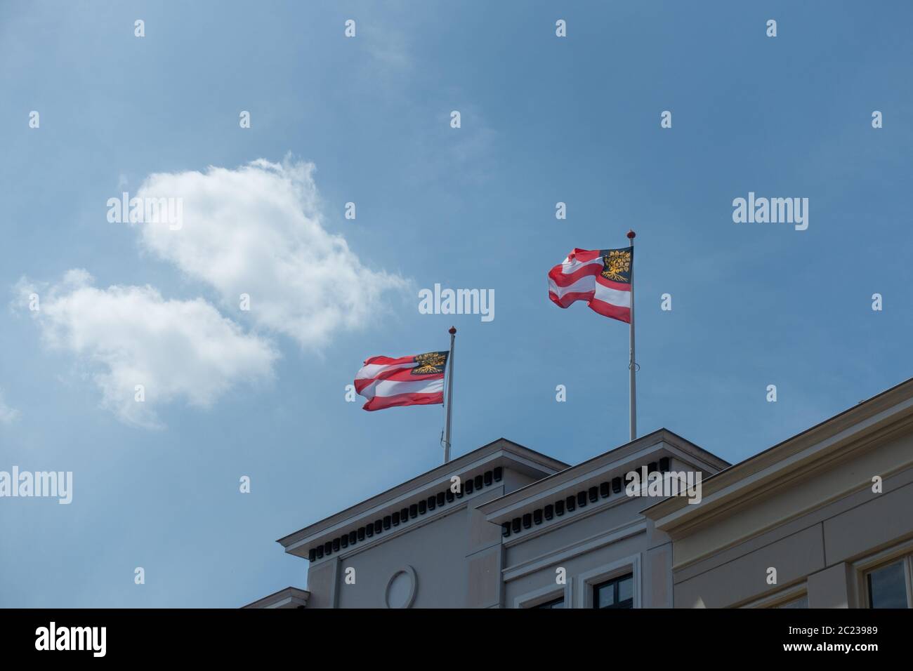 Two flags of the Duch city of 's-Hertogenbosch or Den Bosch, capital of ...