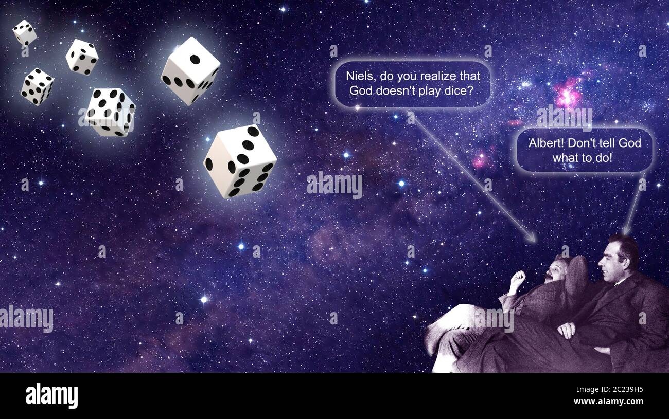 Illustration of the famous debate that Albert Einstein and Niels Bohr ...