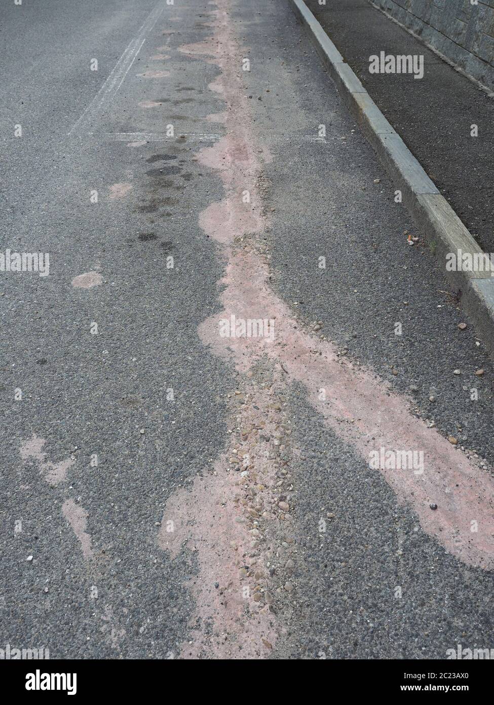 underground fiber optics cable installation road works Stock Photo - Alamy