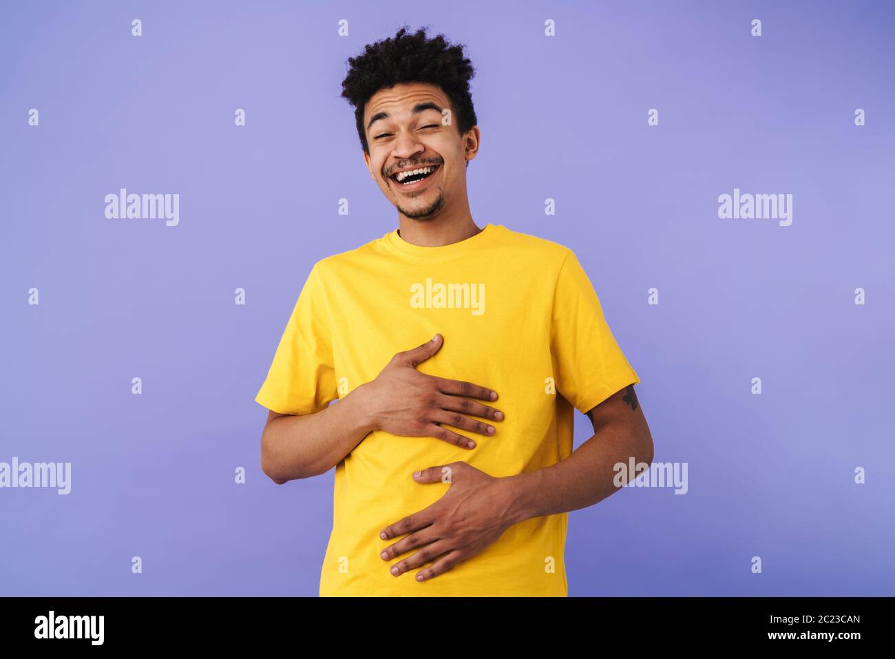 Unshaven excited man laughing hi-res stock photography and images - Alamy