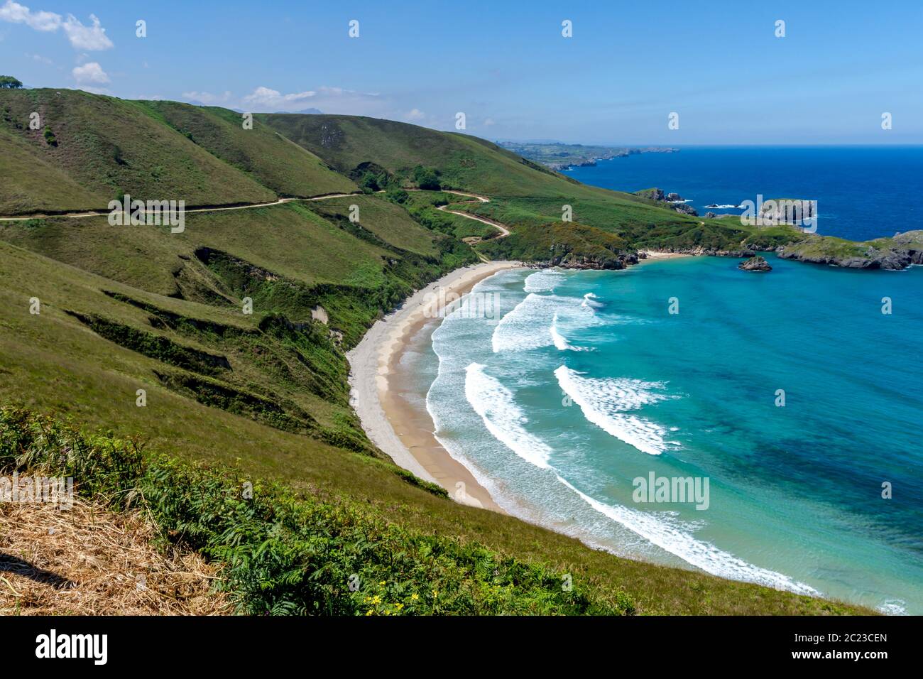 Beach of Torimbia near to Llanes village in Asturias Spain Stock Photo ...
