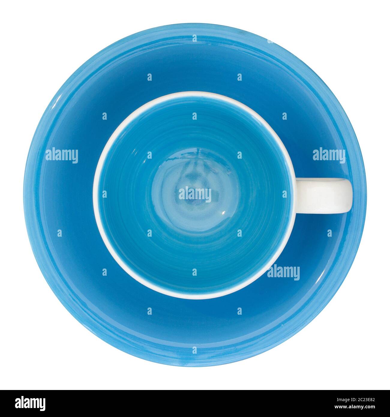 empty cup and saucer top view isolated on white with clipping path Stock Photo - Alamy