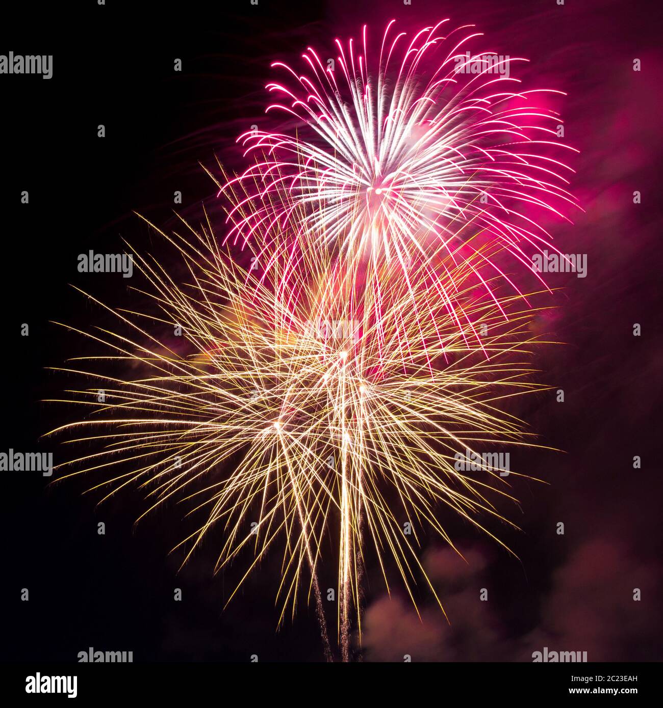 fireworks in the dark sky background Stock Photo - Alamy