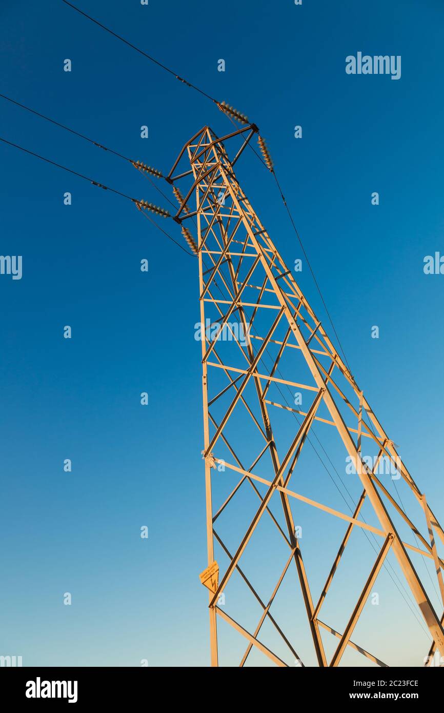 Metallic structure of transmission of electric current Stock Photo - Alamy