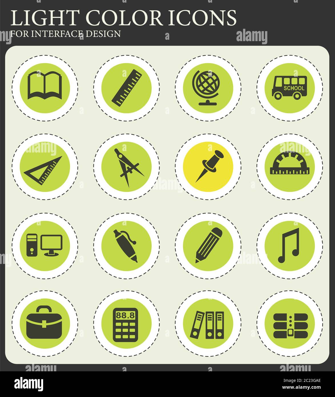 school web icons for user interface design Stock Photo - Alamy