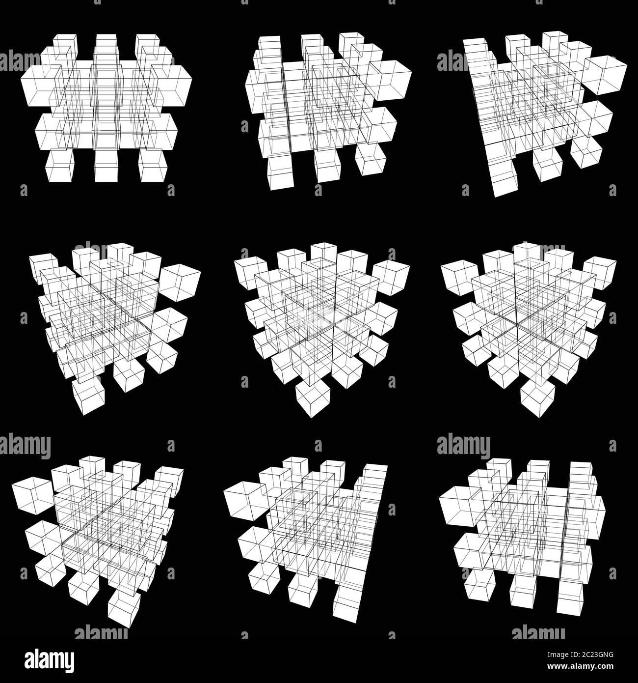 collection of design elements composed of cubes Stock Vector Image ...