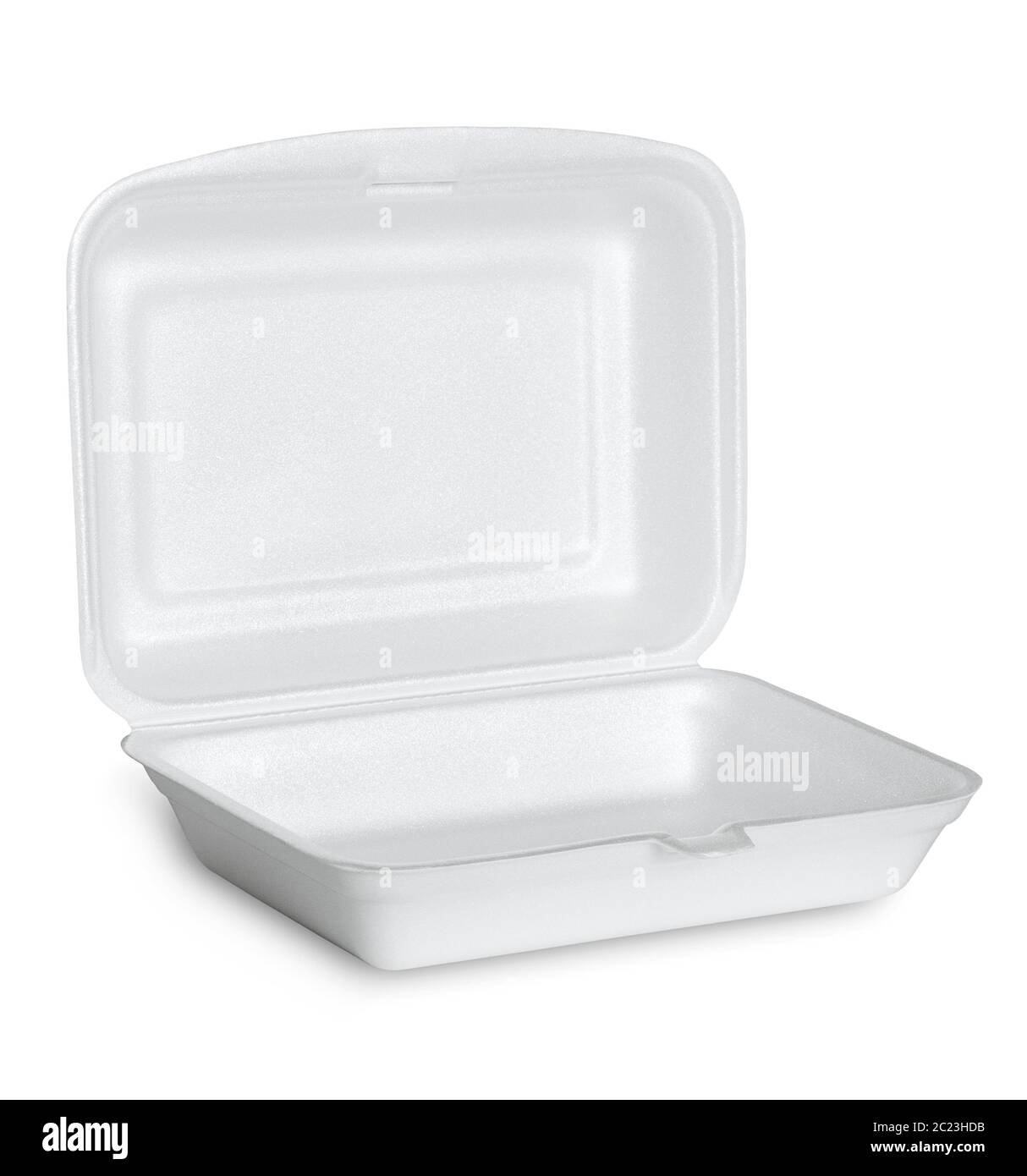 open white styrofoam box isolated on white background Stock Photo - Alamy