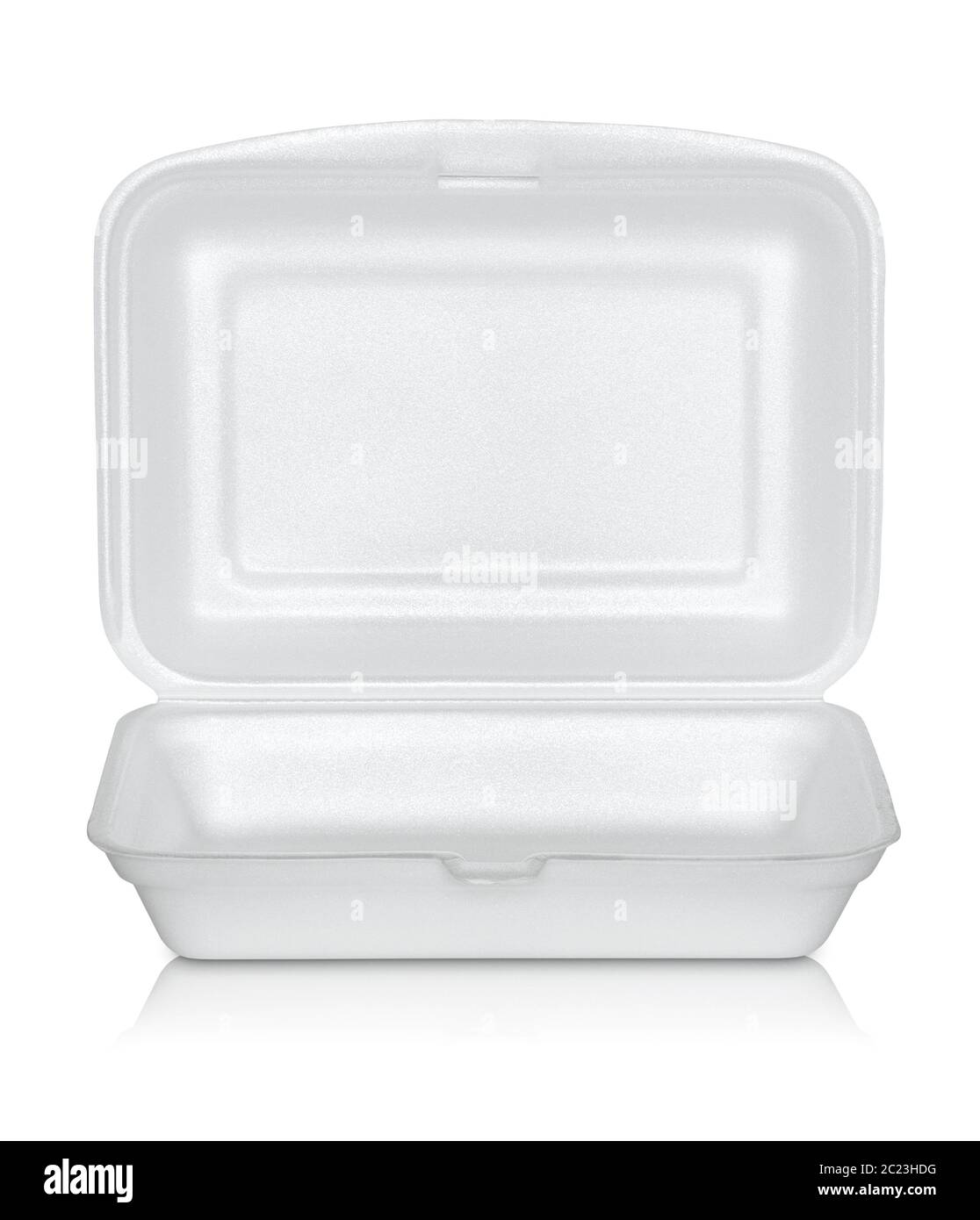 open white styrofoam box isolated on white background Stock Photo - Alamy