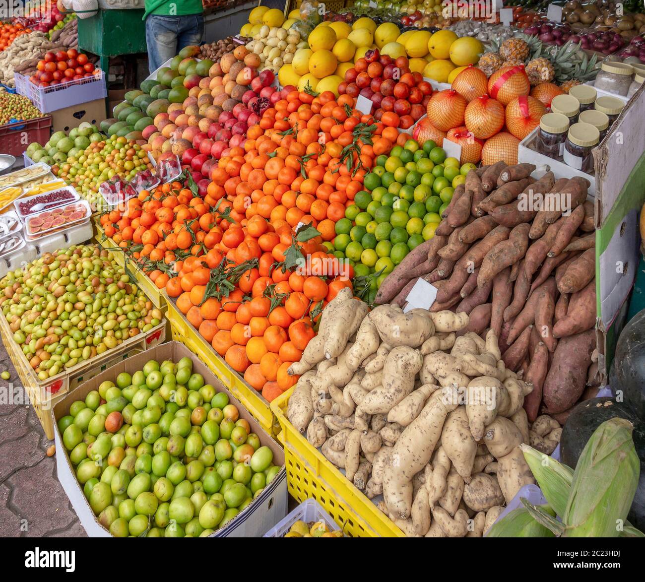 fruit stand seen in Dubai in the United Arab Emirates Stock Photo - Alamy