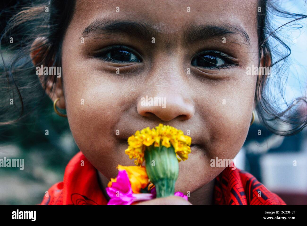 Nepalese children play in village hi-res stock photography and images ...