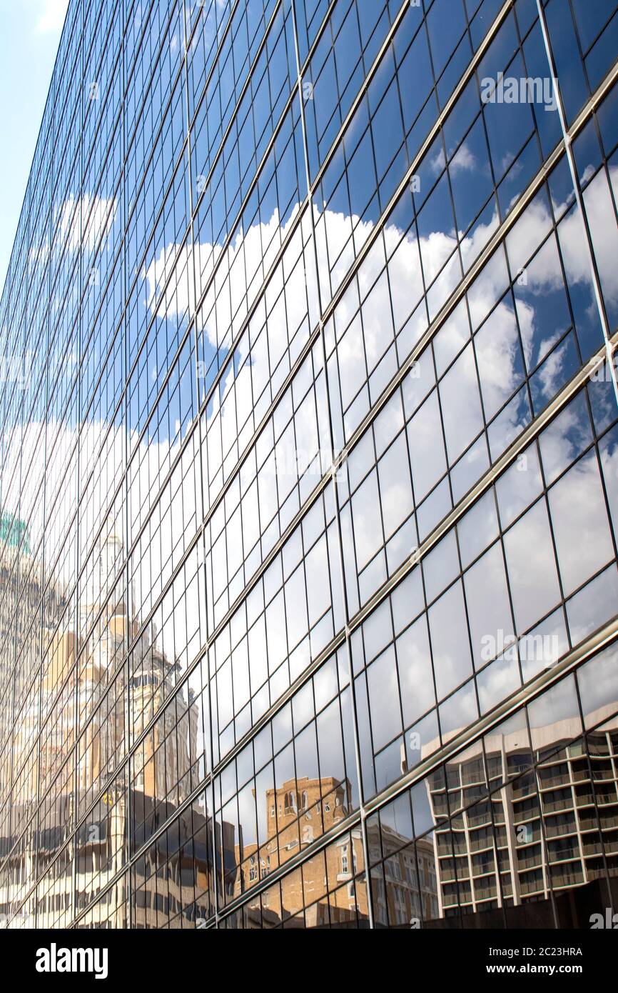 Blue sky and white clouds and high rise building building hi-res stock ...