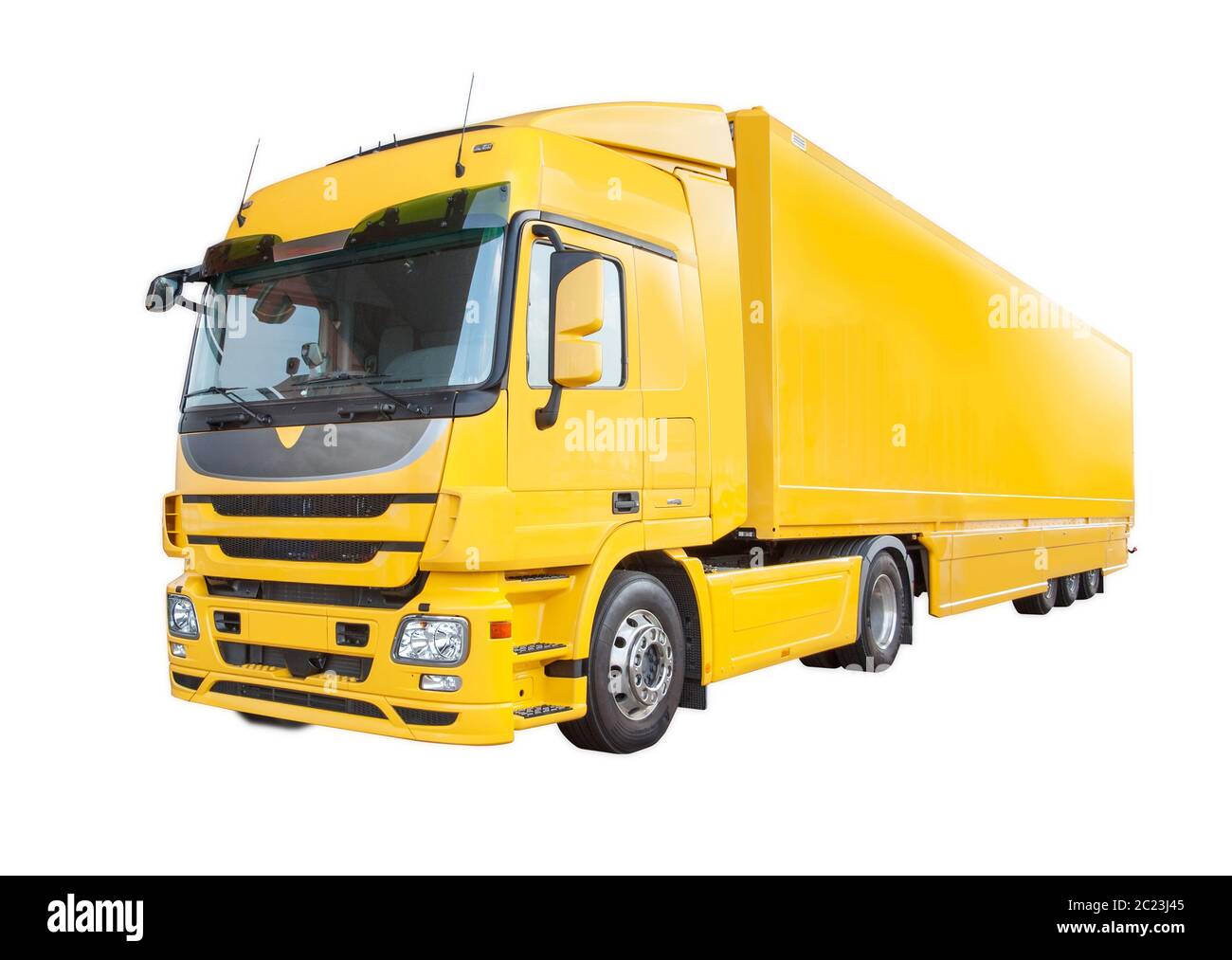 Yellow commercial vehicle Cut Out Stock Images & Pictures - Alamy