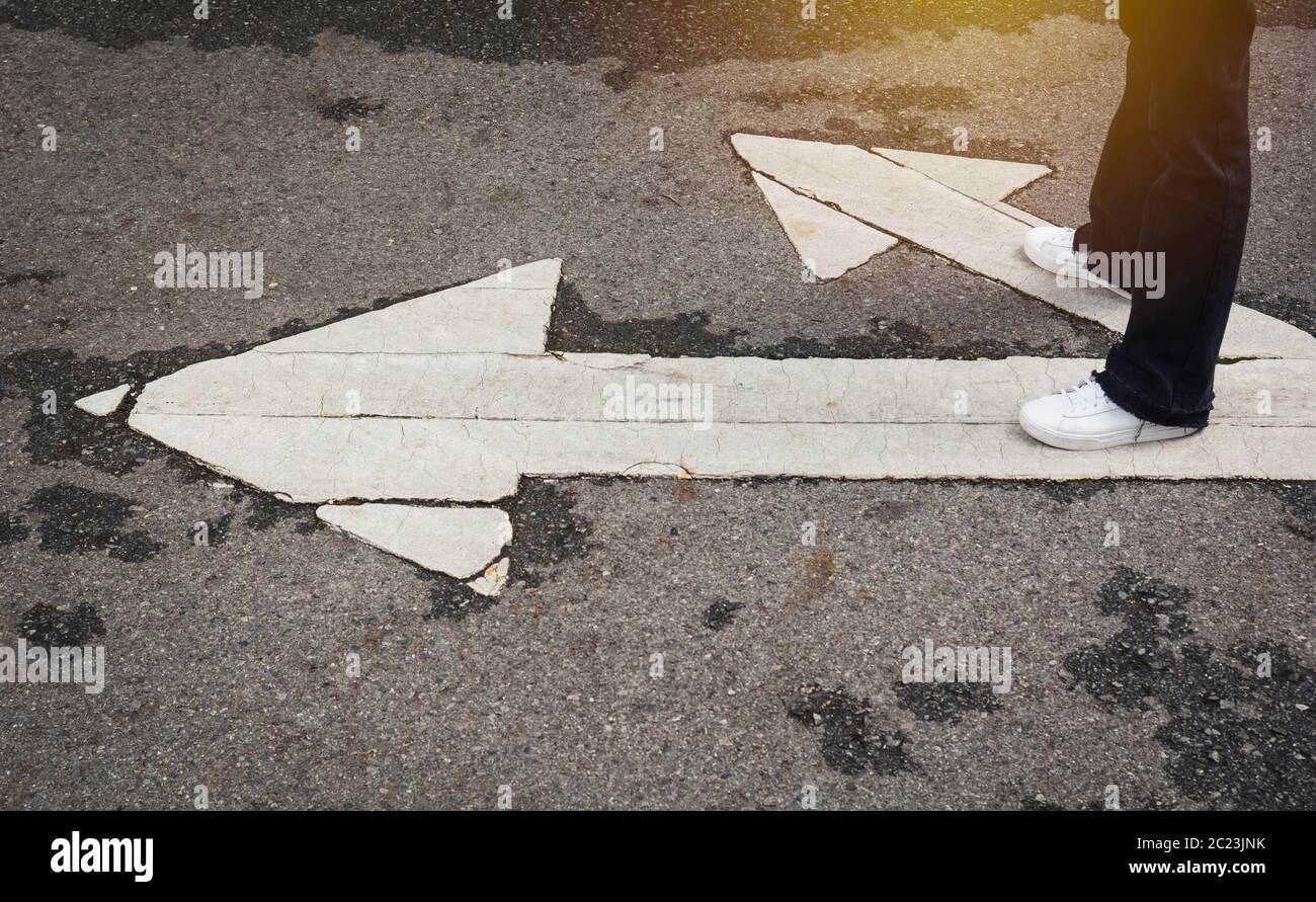 People standing at the crossroad and get to decision which way to go ...