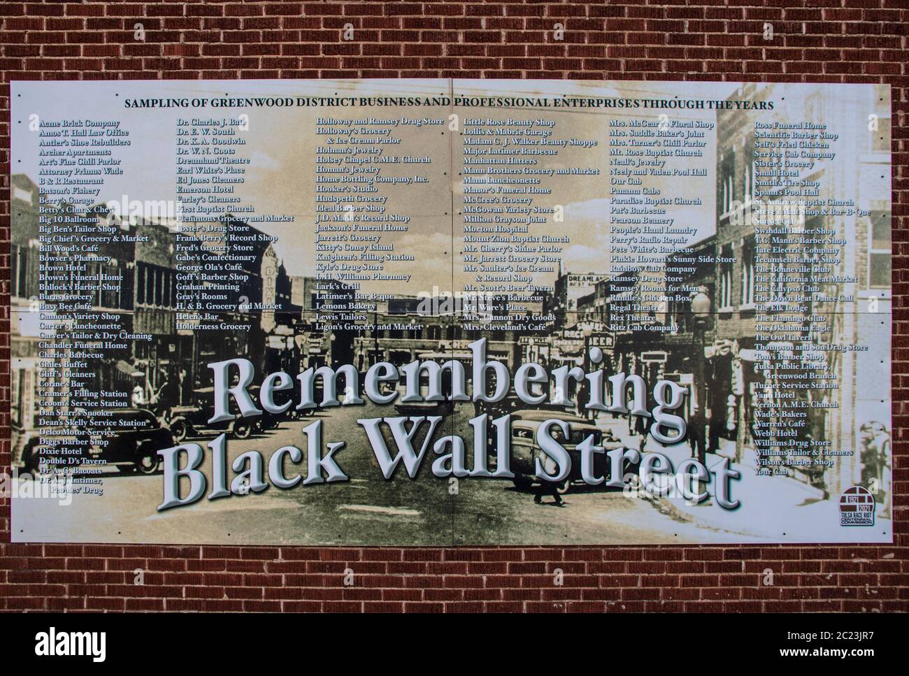 06-14-2020 Tulsa USA - Remembering Black Wall Street sign posted on ...